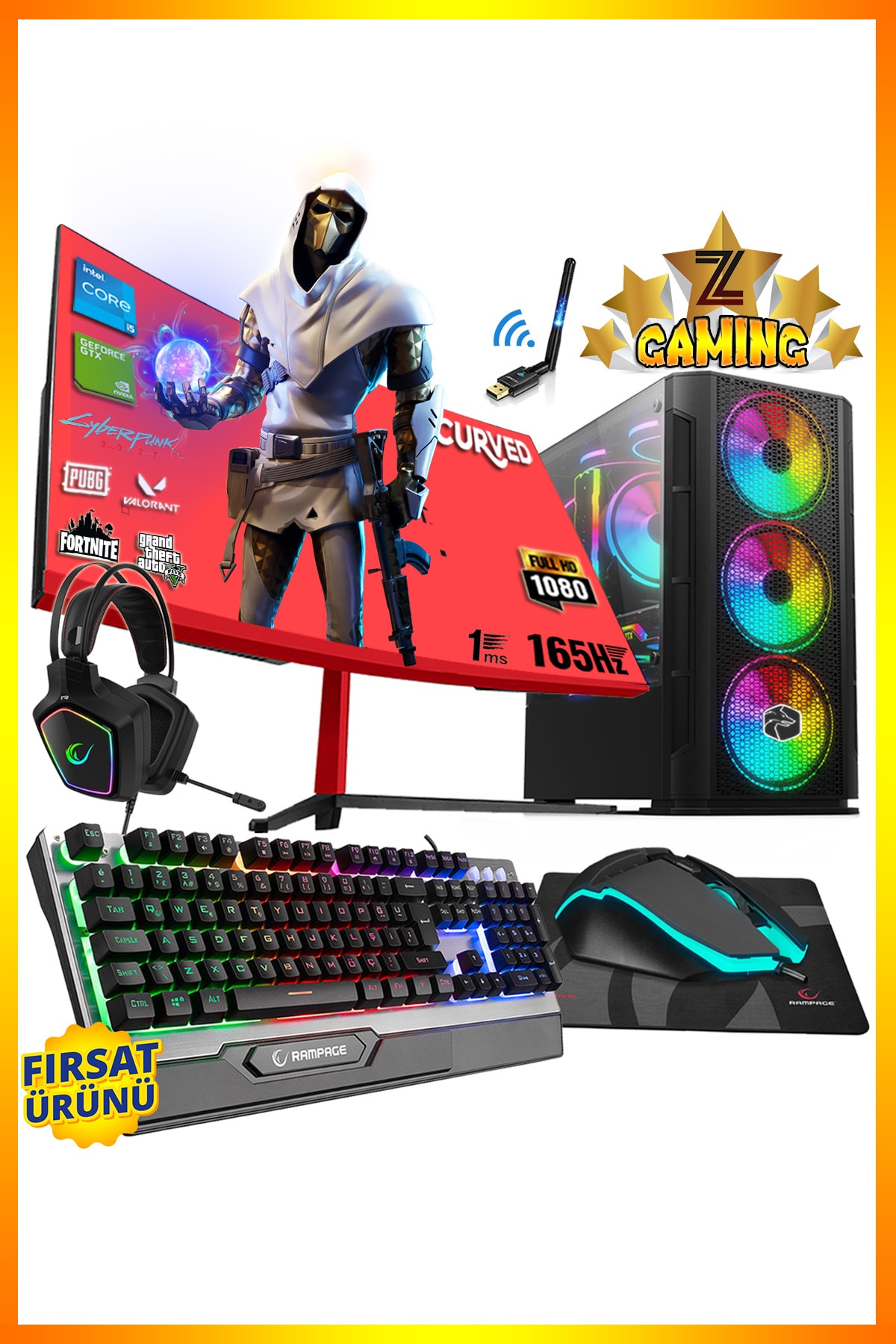 Zeiron Vega S50 I5-3470 16gb 512gb Ssd Gtx1660 Super 6gb 23.8" 165hz Oyuncu Masaüstü Bilgisayar ...