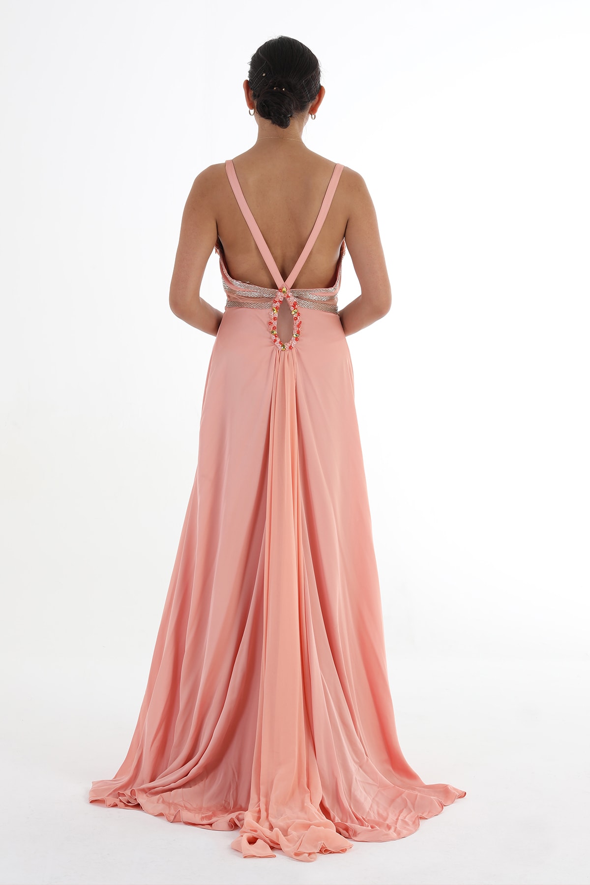 Balizza BLZ-ASKILI GÖĞÜS KISMI BÜZGÜLÜ TÜL VE TAŞ İŞLEMELİ UZUN ABİYE ...