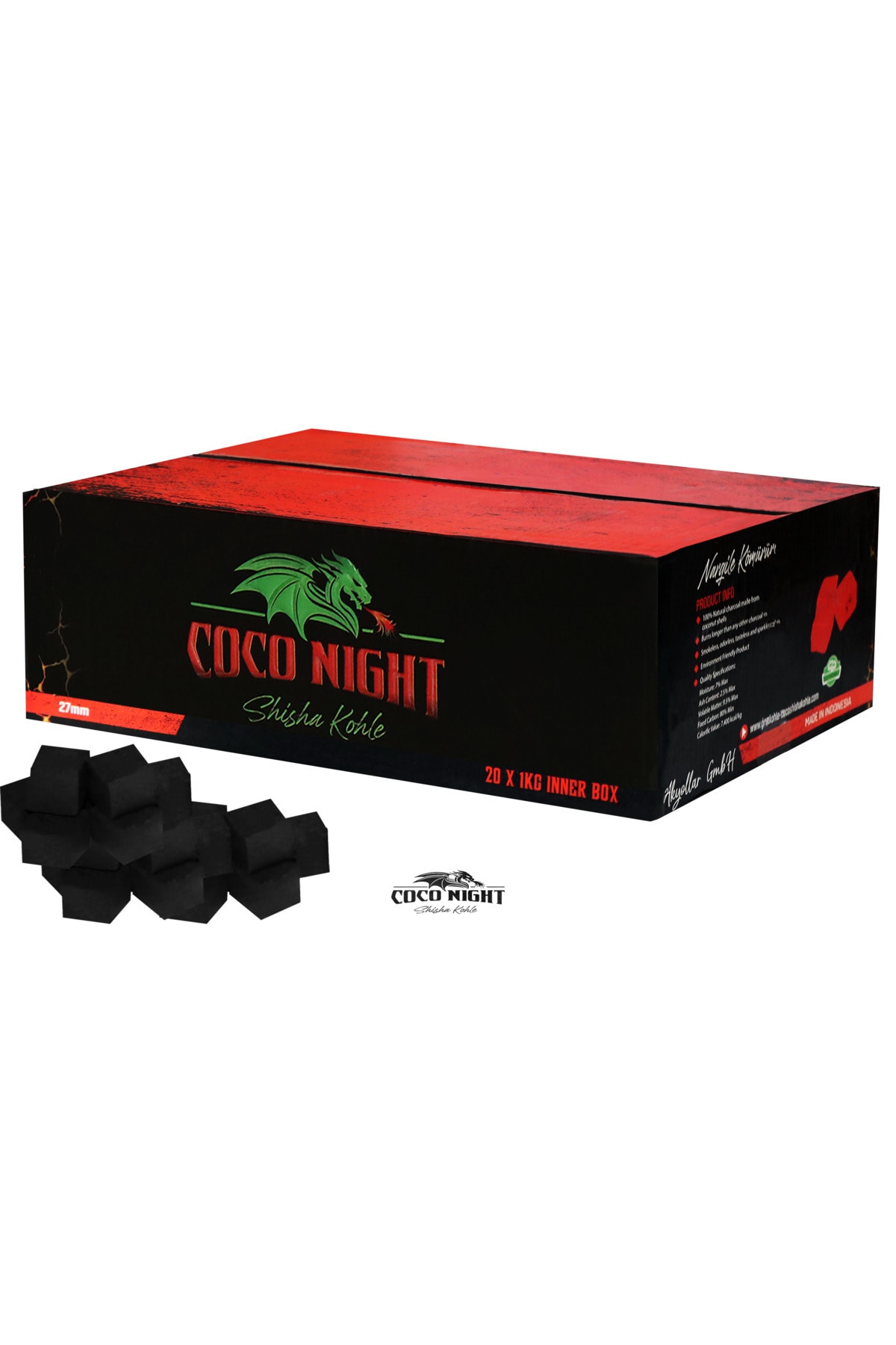 Coco Night 20kg #27mm Hindistan Cevizi Küp Nargile Kömürü Fiyatı ...