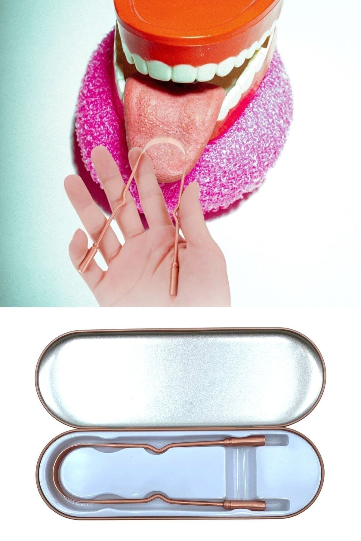 Buffer Bakır Oil Pulling Yağ Çekme Dil Plak Temizleme Aleti Dil Fırçası ...