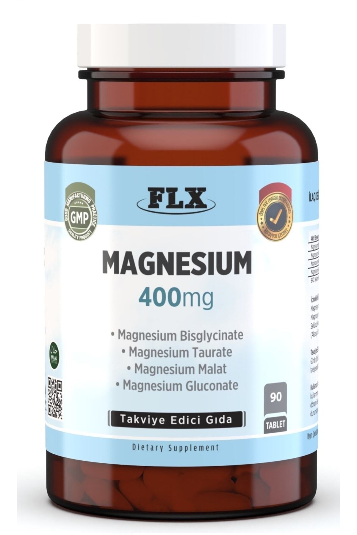 FLX 400 Mg Magnesium Glycinate - 90 Tablets Bisglicinate Malat Taurat ...