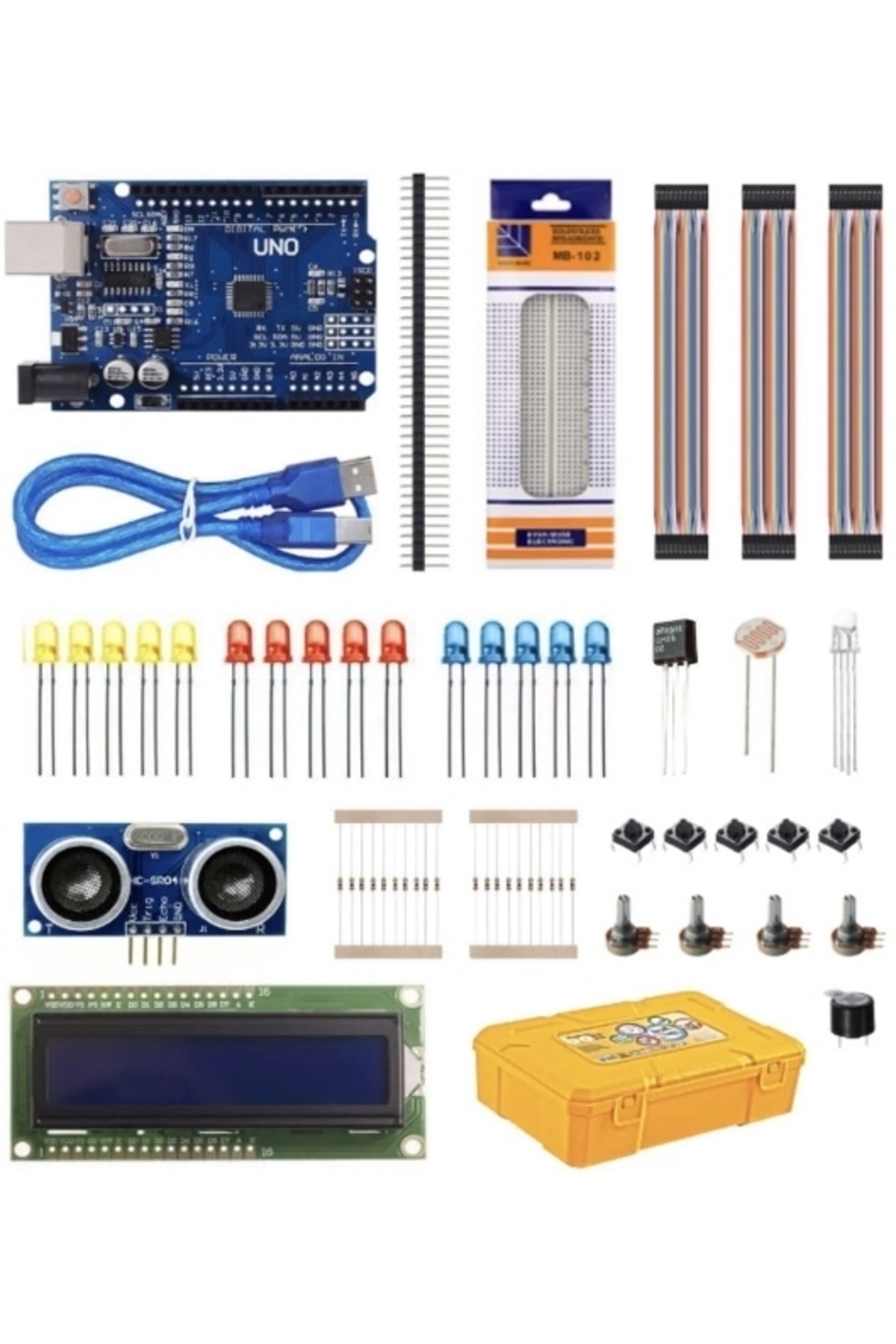 makerobotik Arduino 124 Parça Süper Başlangıç Seti Malzeme Kutulu ...