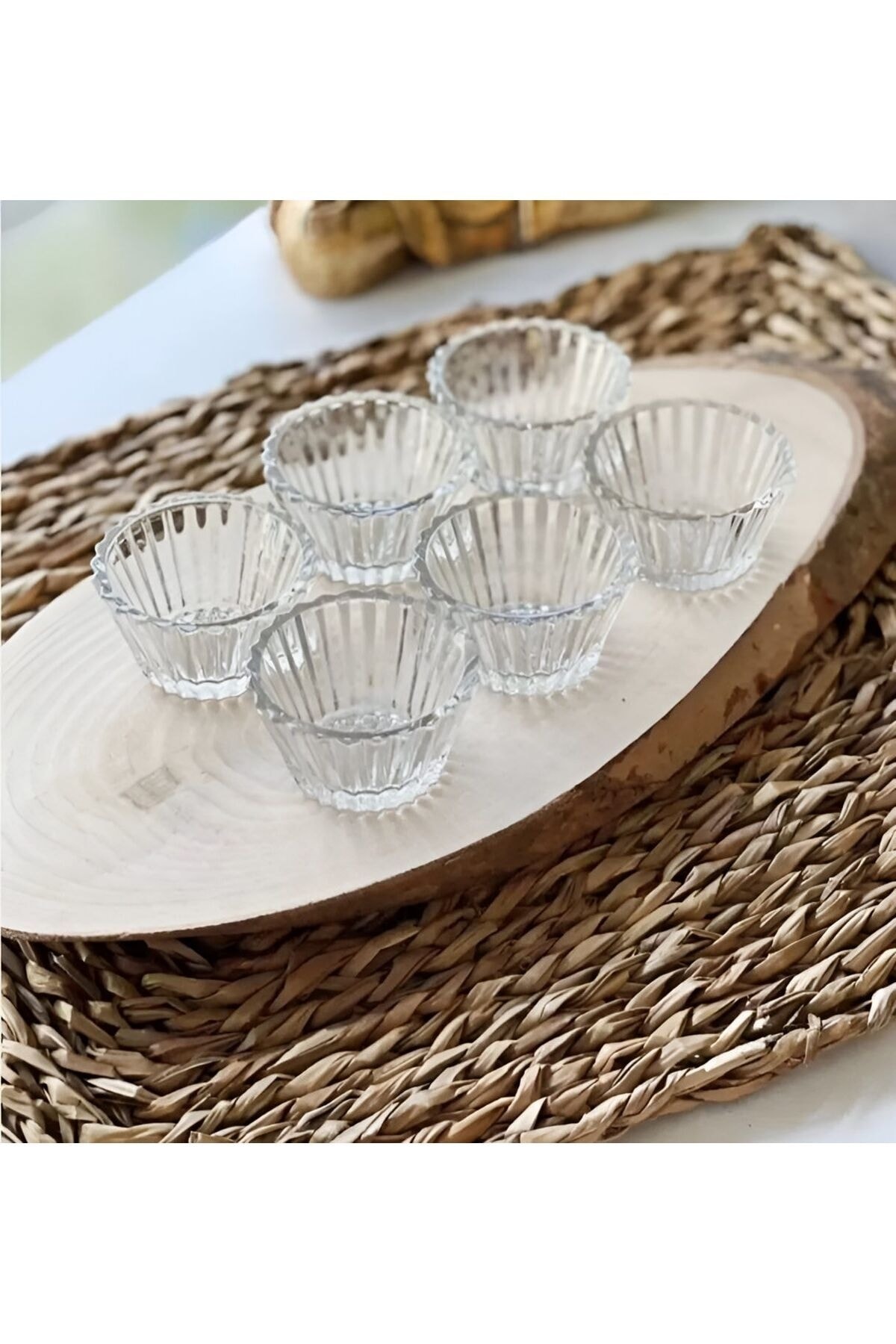 Rayan 6 Adet Cam Mini Sosluk Reçellik Lokumluk Kahve Yanı Ikram Tabağı ...