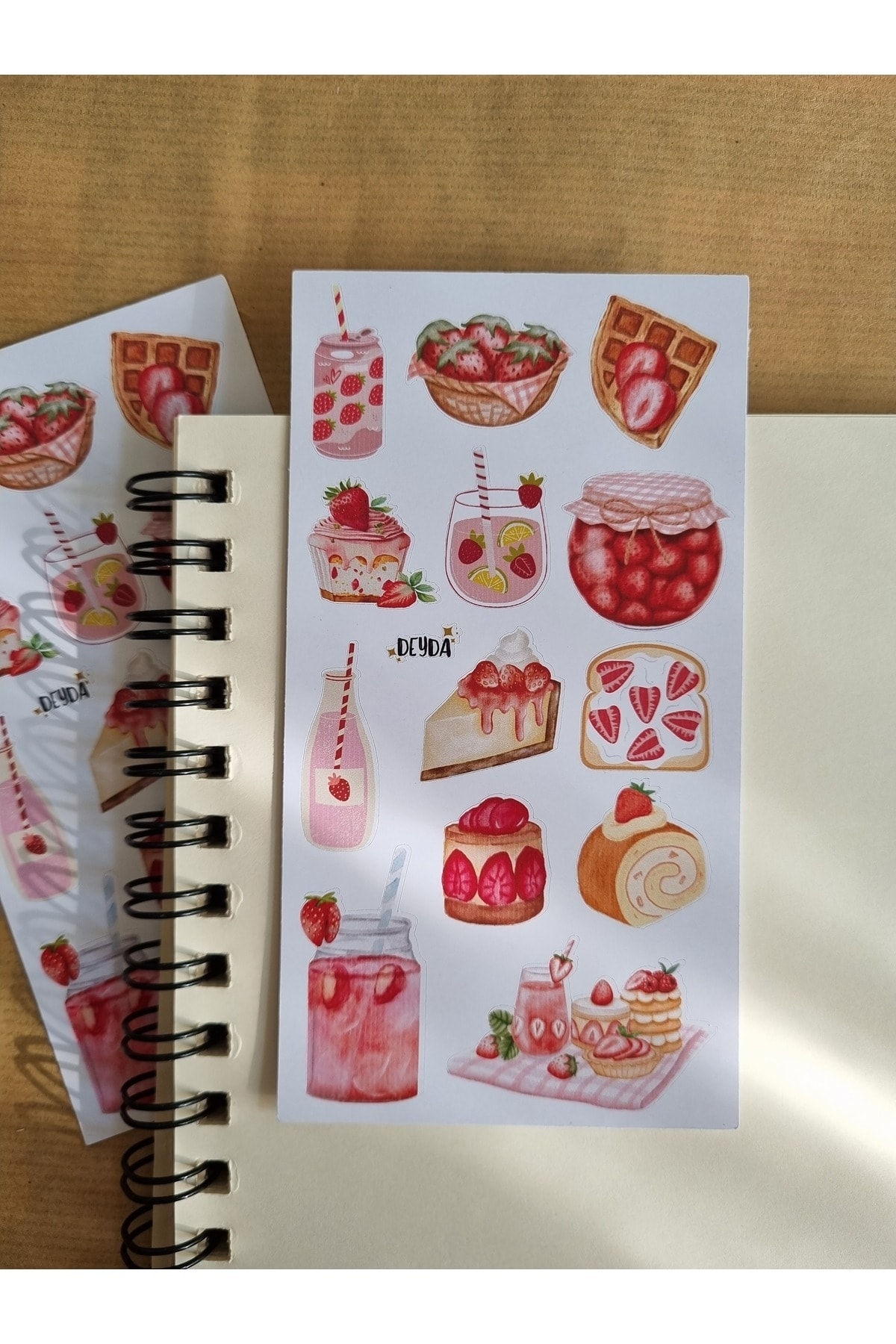 Mutlu Boyalar Çilek Sticker Bullet Journal Ajanda Scrapbook için uygun ...