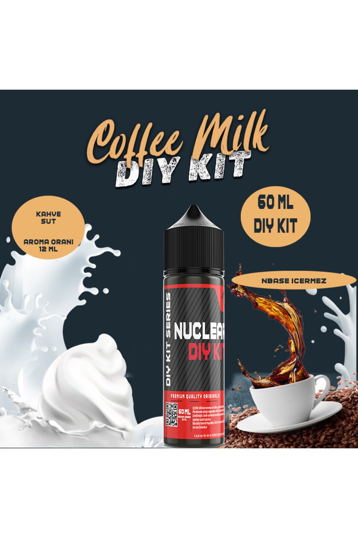 Nuclear Kimya Coffee Milk- 60 ml Dıy Kit (ŞİŞEDE SADECE 12 ML AROMA ...