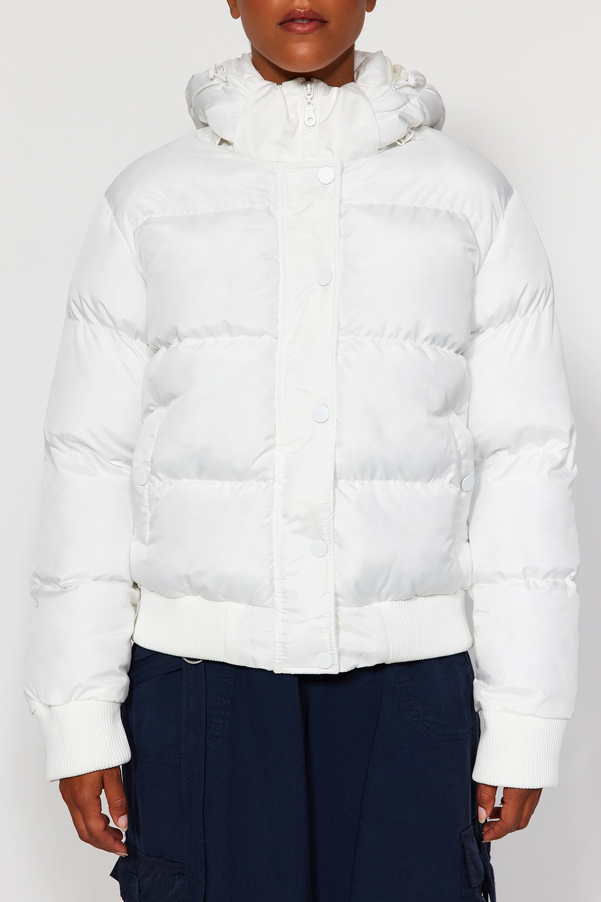 Trendyol Collection Winter Jacket - Ecru - Puffer - Trendyol