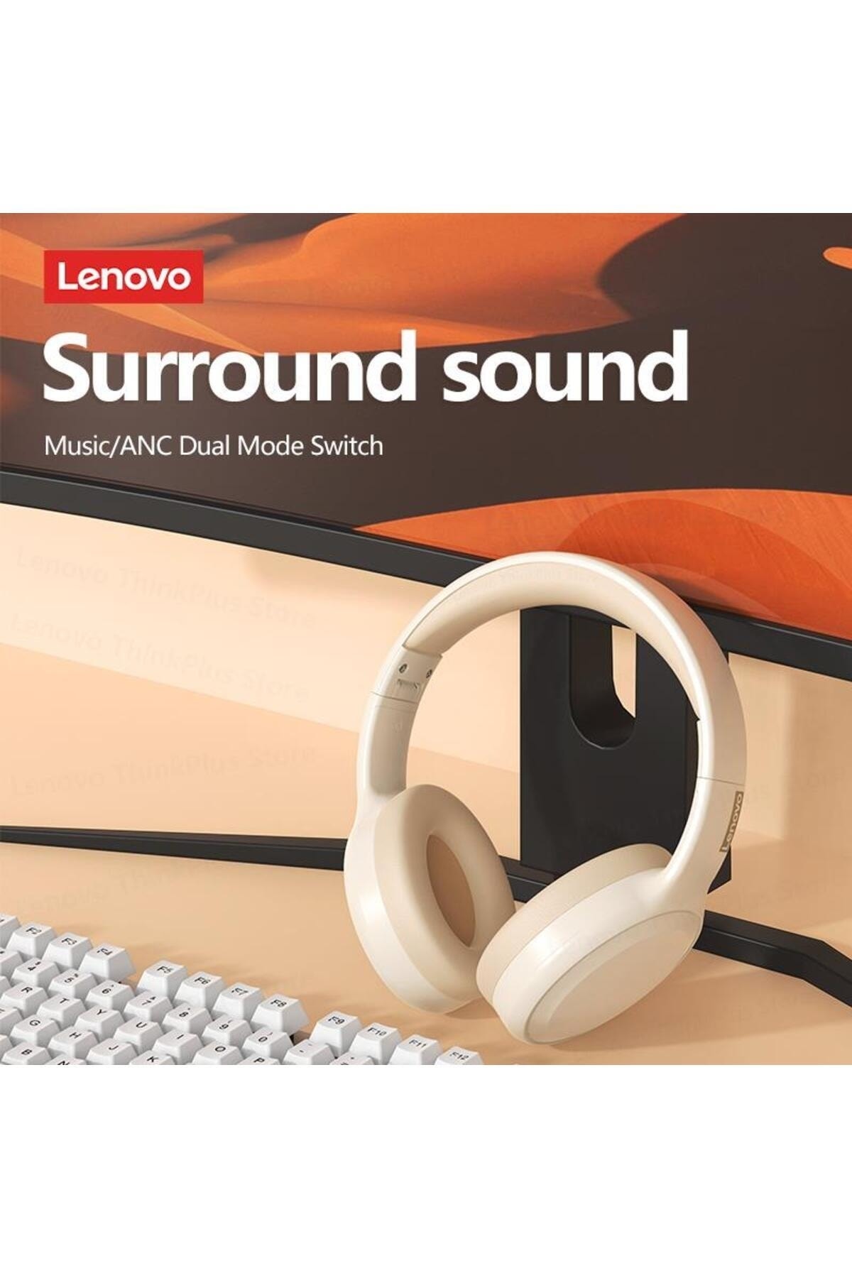 LENOVO Thinkplus TH30 Kablosuz Bluetooth Kulaküstü Kulaklık Beyaz ...