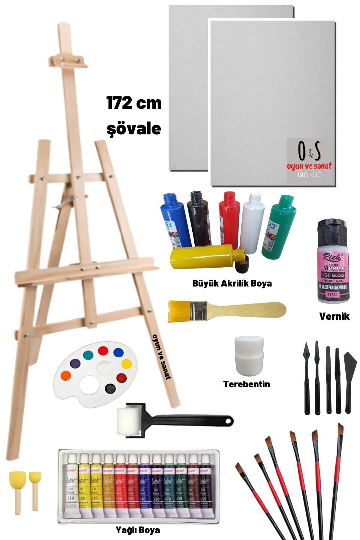 Art Picasso Lüks Resim Başlangıç Seti 3-şövale (şövalye), Tuval (tual ...