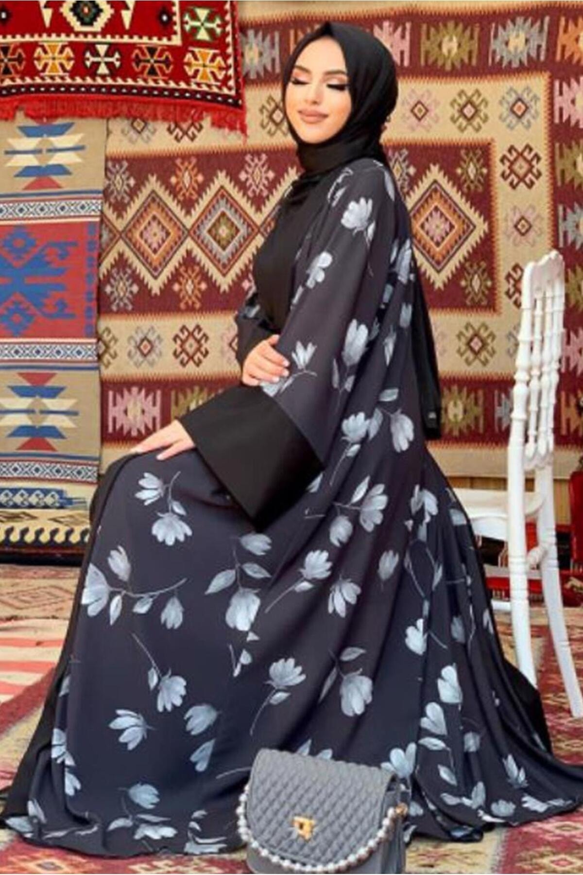 TRENDTESETTÜR Kadın Siyah Çiçek Desenli Tulum Takım T 2138 Fiyatı ...