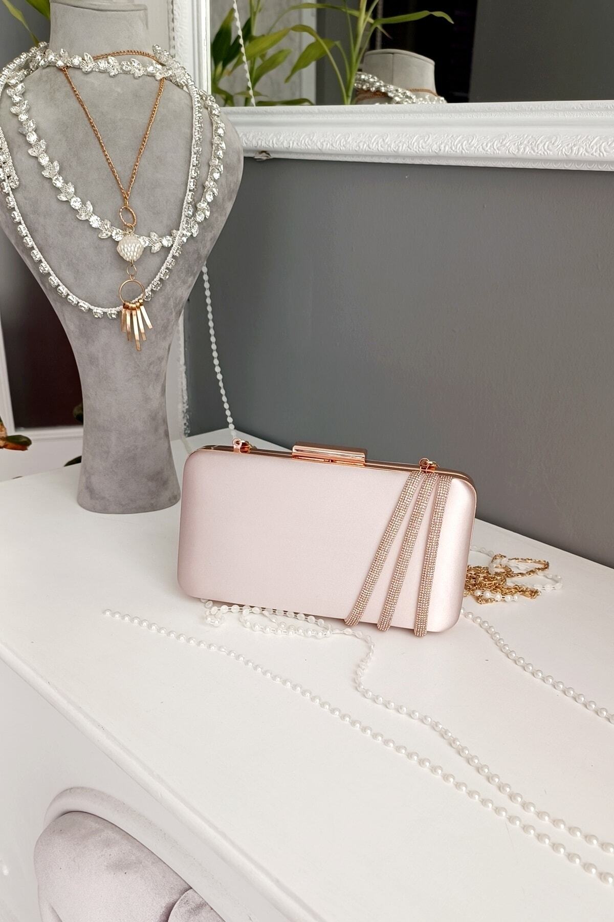 Nish Collection Ten Saten Üç Sıra Rose Fitil Rose Kasa Abiye Kutu Model ...