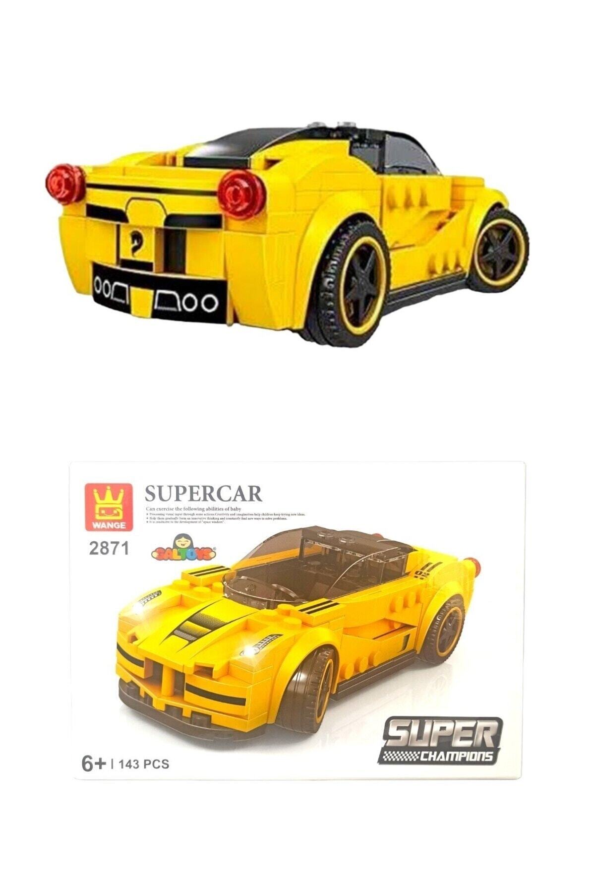 PopŞeker Spor Araba Lego 143 Parça Işıkları Yanan Sarı Spor Araba Lego ...