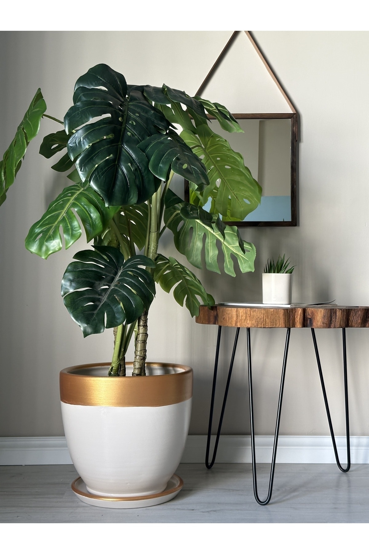 odka 40litre Klasik Saksı Tabaklı 40cmx40cm Ekru Gold - Fiyatı, Yorumları