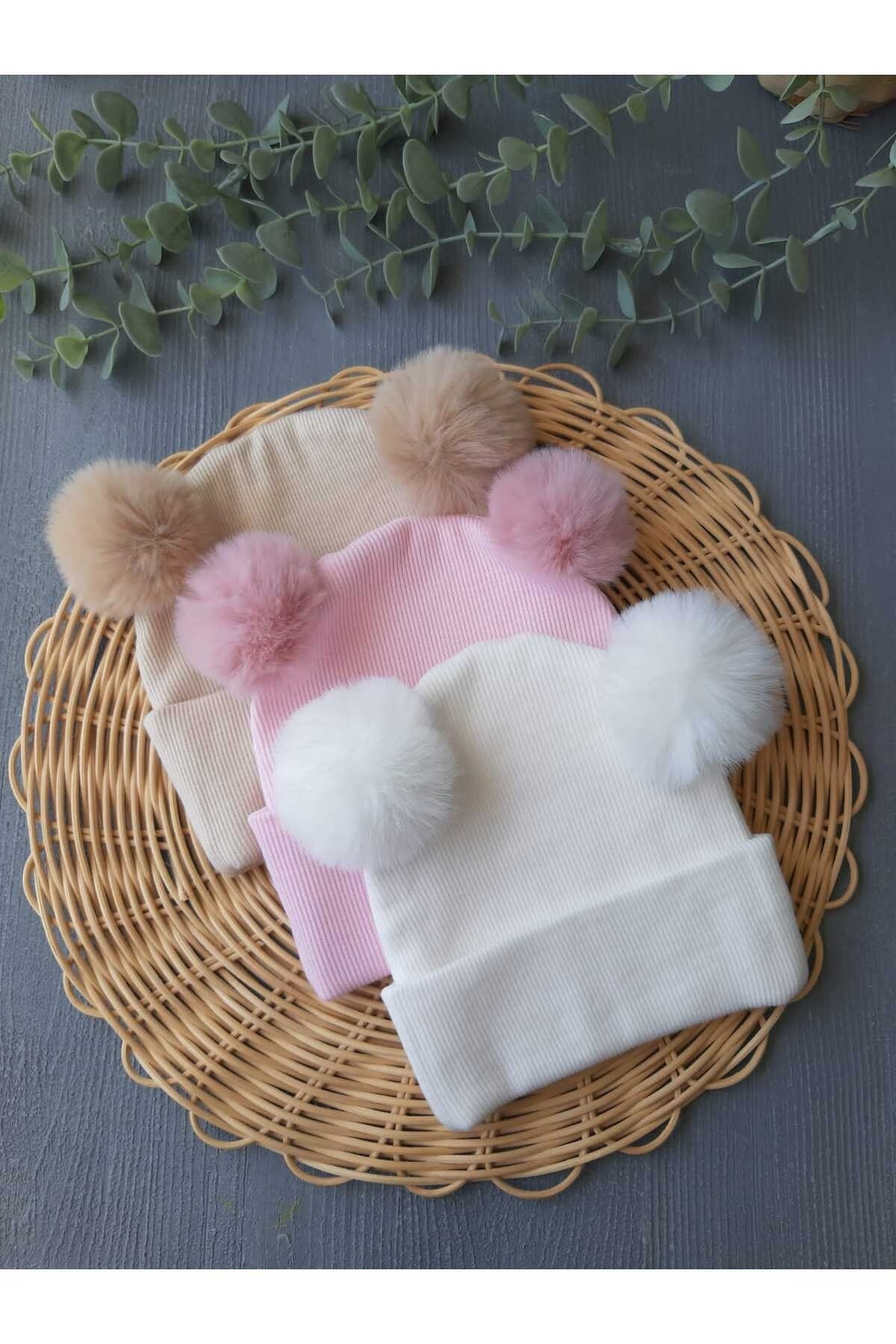 pempem bandana Kız bebek peluş ponponlu kaskorse bere Fiyatı, Yorumları ...