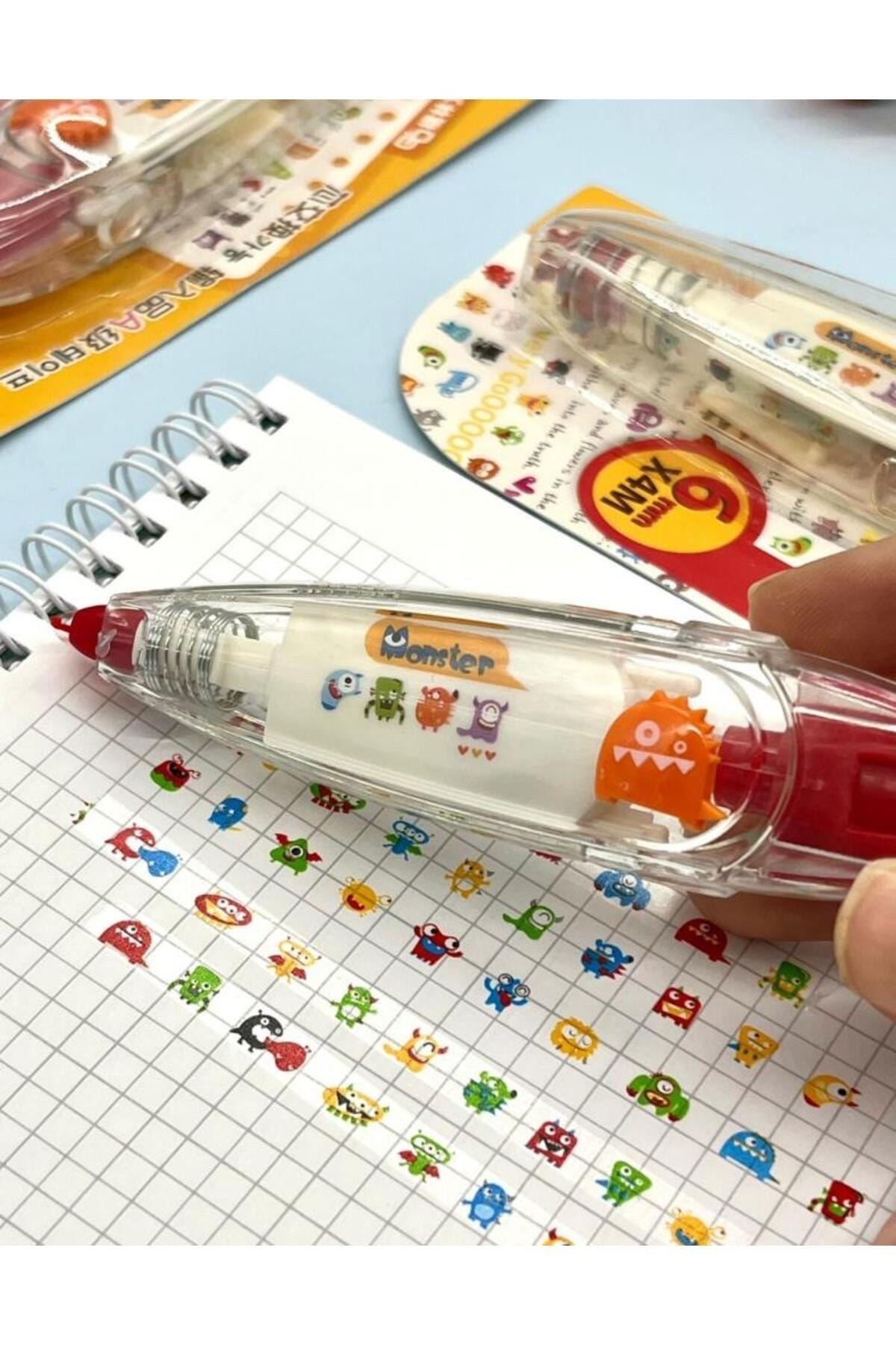 Kağıt Gemi Dükkan Sevimli Canavarlar Desenli Süsleme Bandı Tipex ...