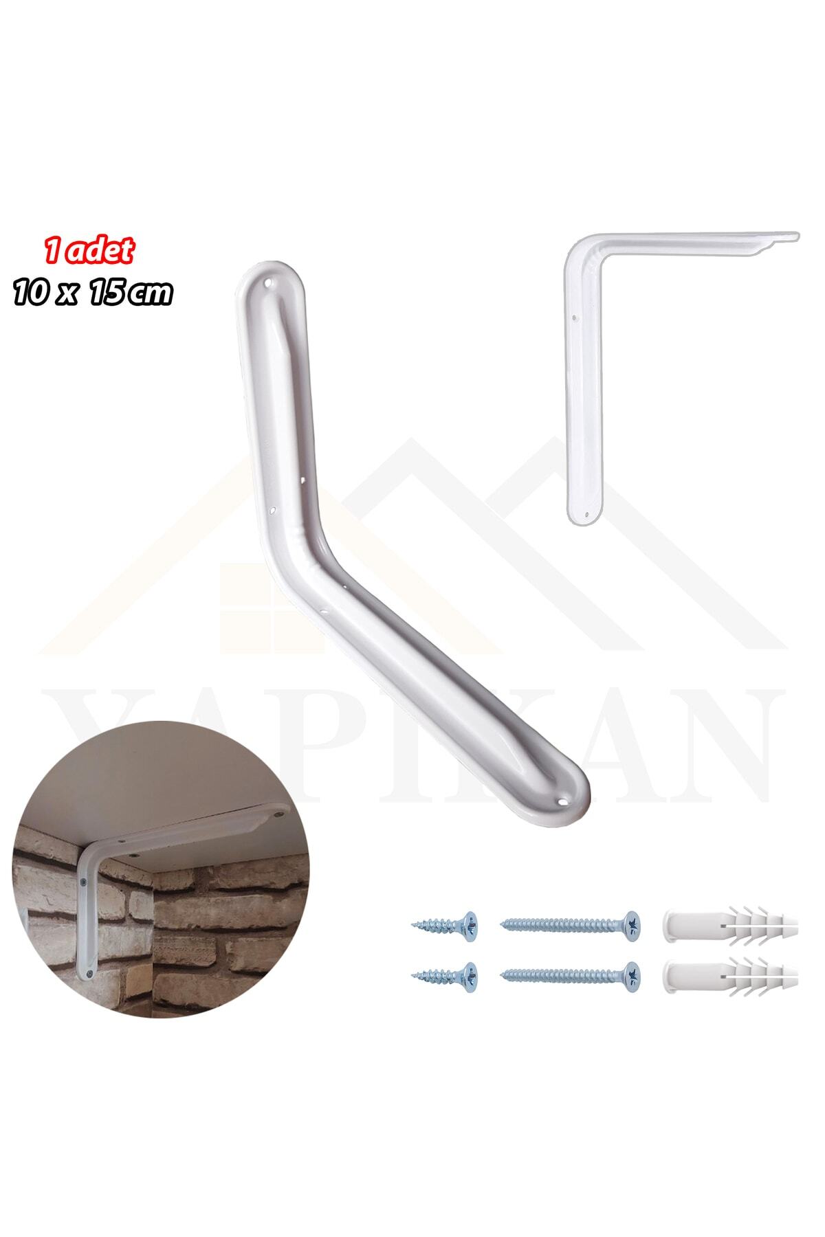 Yapıkan 10x15cm - 1 Ad. Beyaz Raf Altı Ayak - L Demiri Konsol Ayağı ...