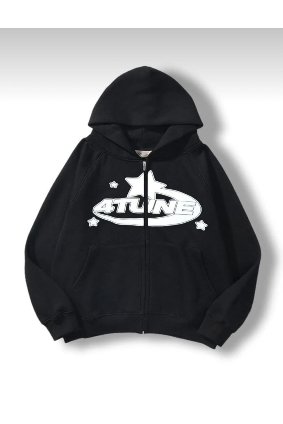 BROOD's Siyah 4 Tune Yazılı Oversize Fermuarlı Sweatshirt Fiyatı ...