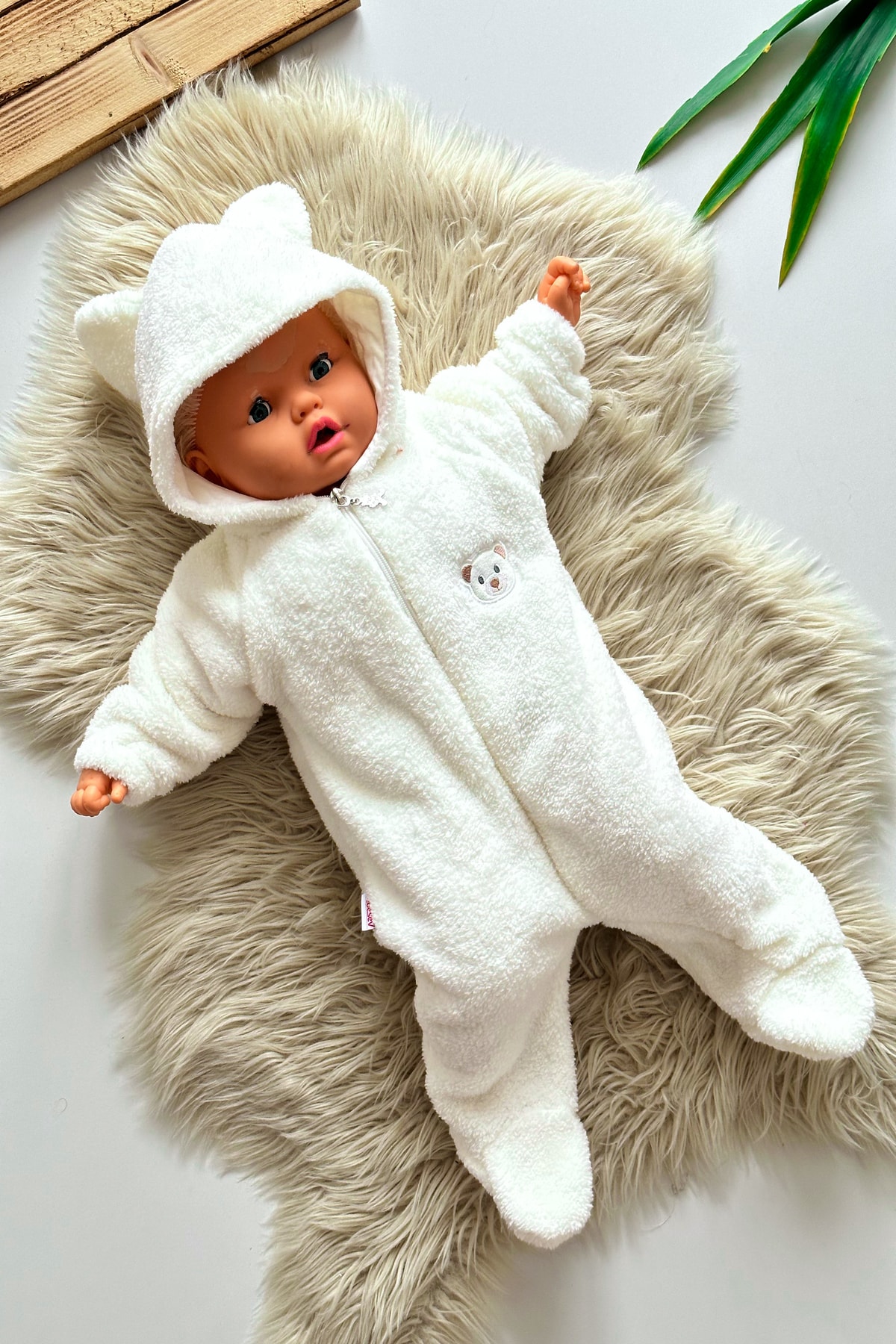 Bebesev Welsoft Peluş Unisex Fermuarlı Kışlık Bebek Uyku Tulumu Bebek ...