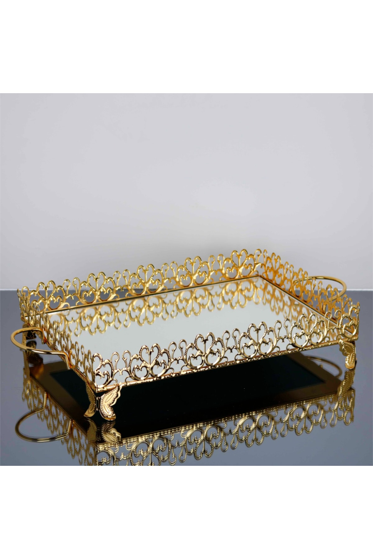 İnova Home Decor Asel Gold Renk Aynalı Sunum - Tepsisi - Çay Tepsisi 37 ...