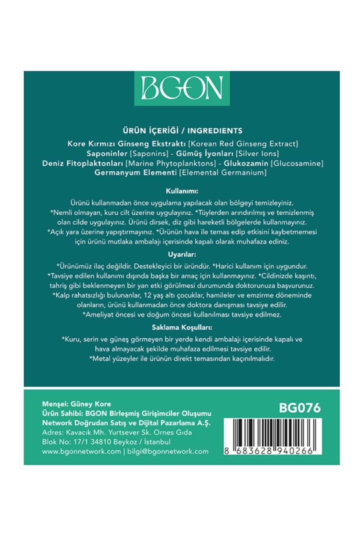 bgon Transdermal Ağrı Bandı Geongang Fiyatı, Yorumları - Trendyol