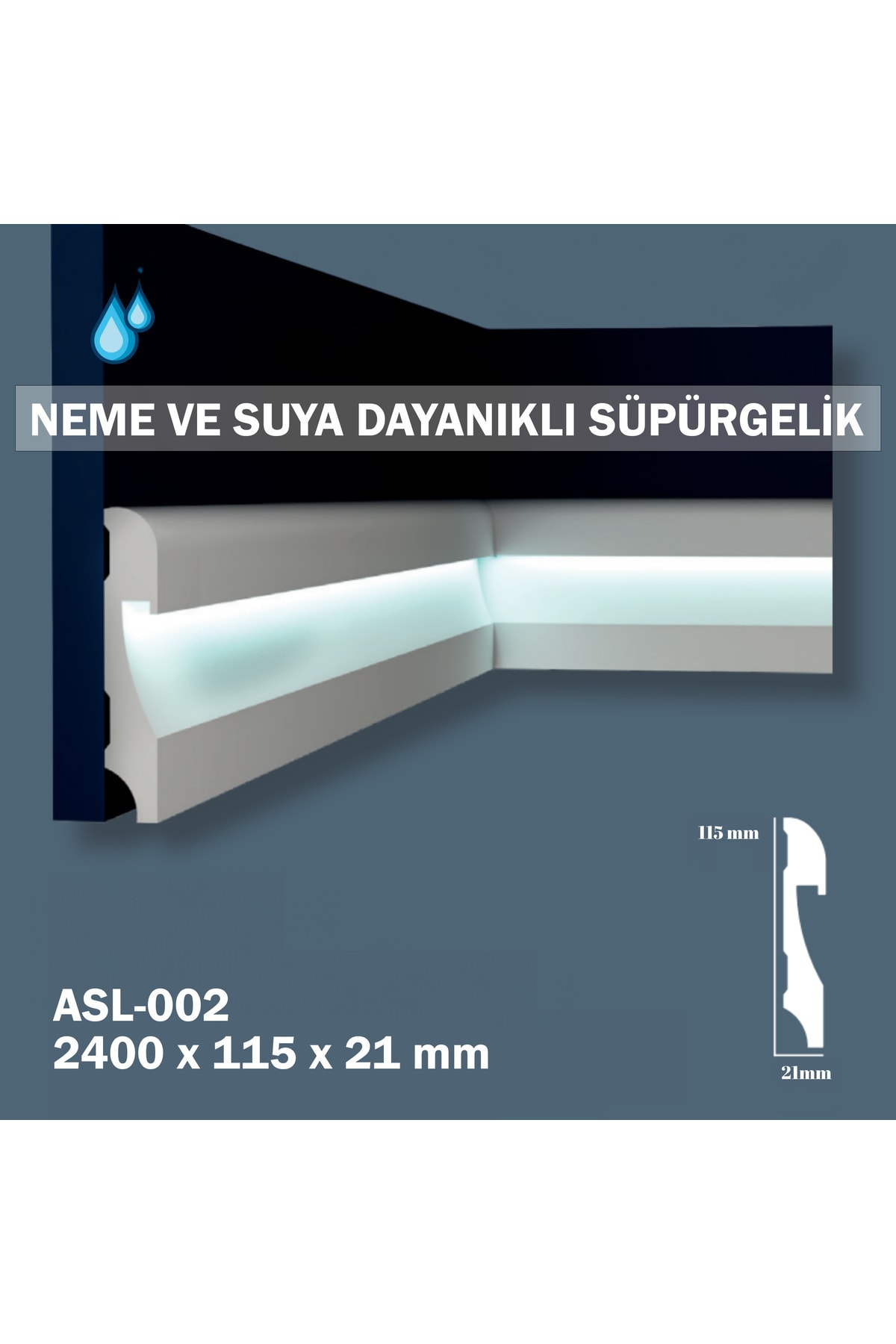 Dekoros 11.5 Cm Polimer Beyaz Ledli Lake Süpürgelik Asl-002 ( 1 Adet Sipariş 240 Cm'dir ...