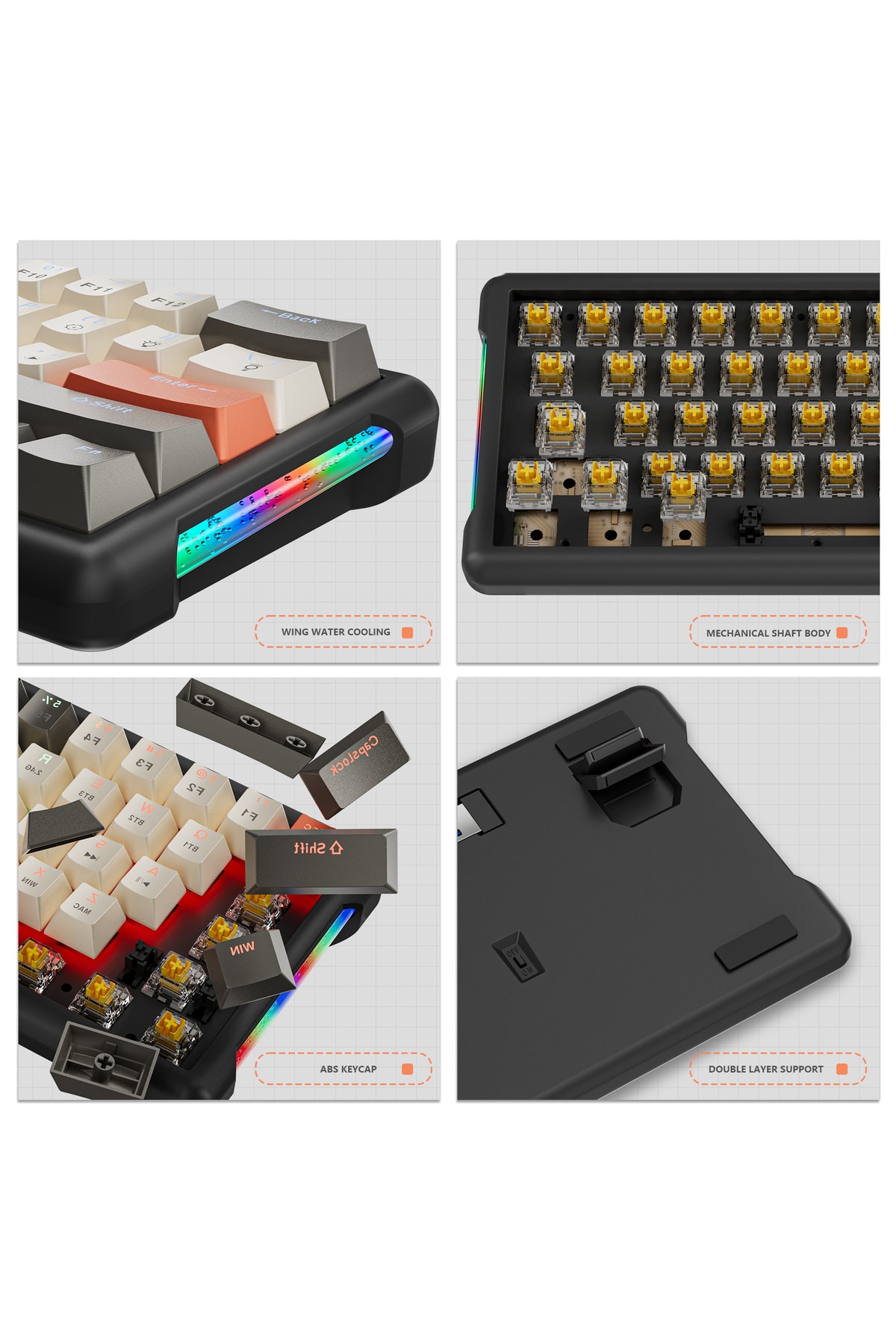 beboncool Leaven K610 Ayrılabilir Kablolu Hot Swap Gamer Mekanik Klavye-kırmızı Switch - Fiyatı ...