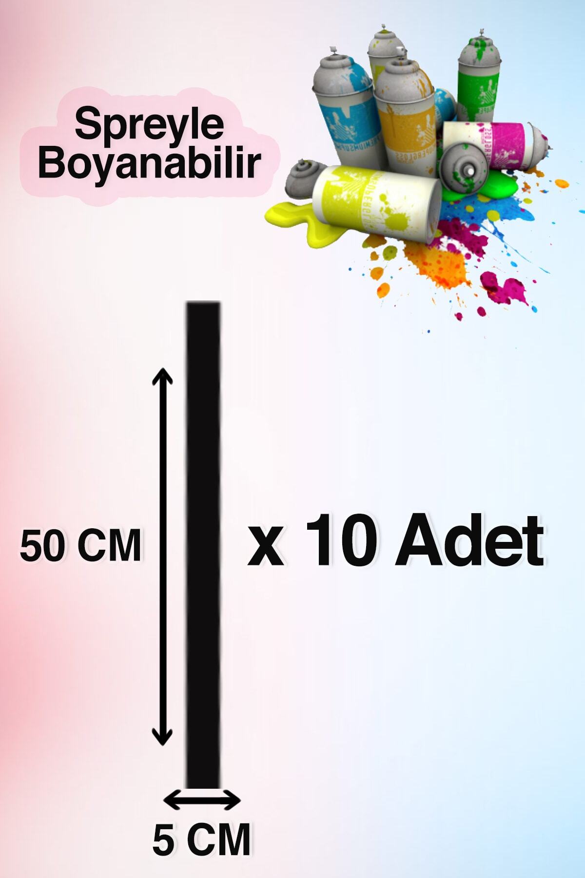 Gibella İskandinav Boyanabilir Duvar Çıtası (50x5 Cm) 10 Adet Siyah ...