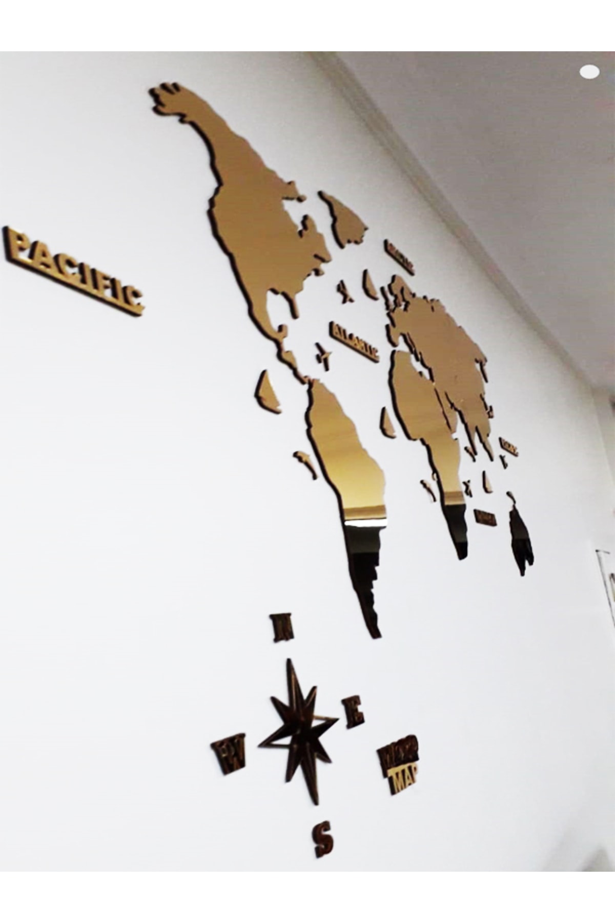 HYL Gold 2D Dünya Haritası World Map Gold Pleksi Harita - Fiyatı, Yorumları