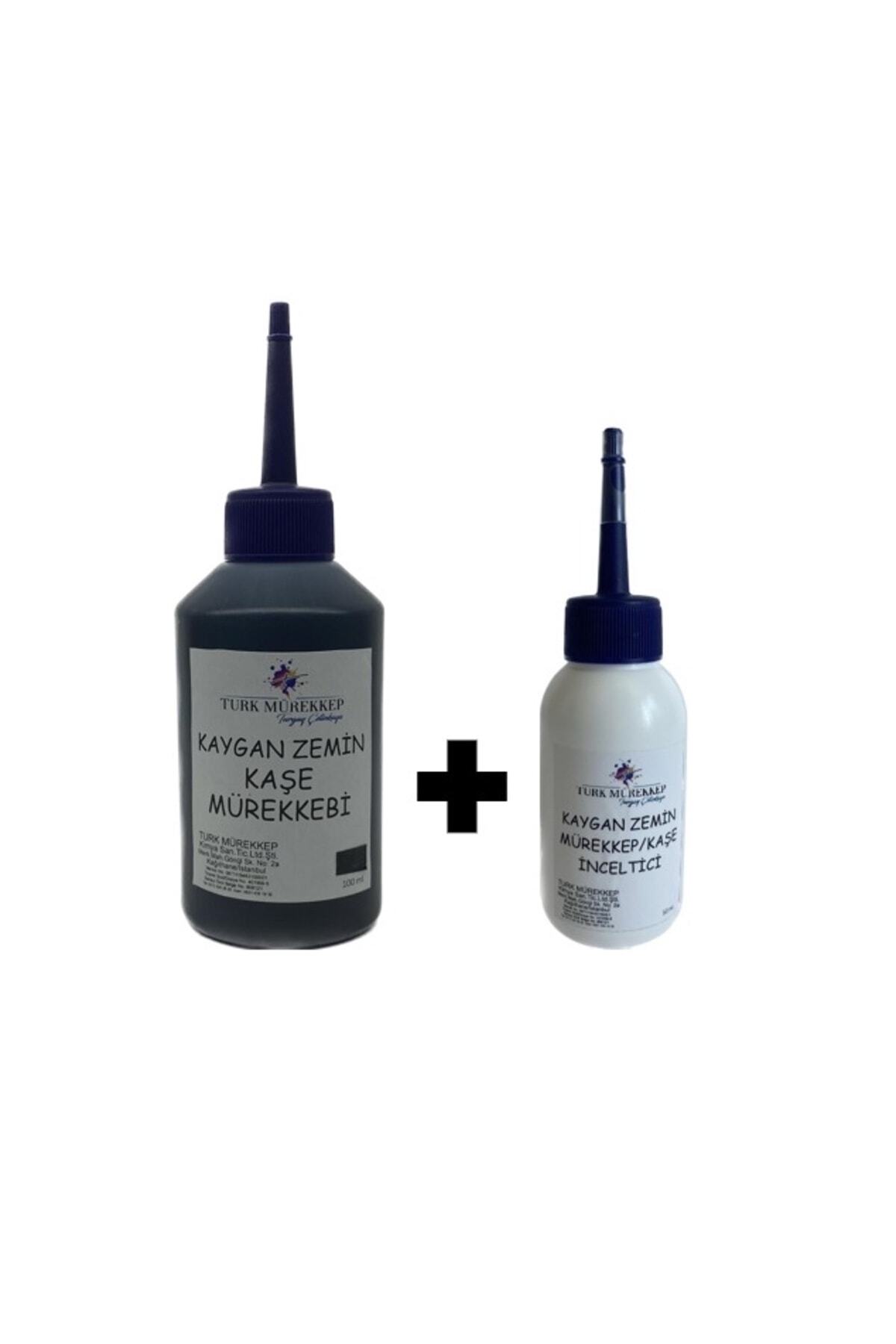 Turk Mürekkep Kaygan Zemin Kaşe Mürekkebi Siyah 100 Ml. Inceltici Ile ...