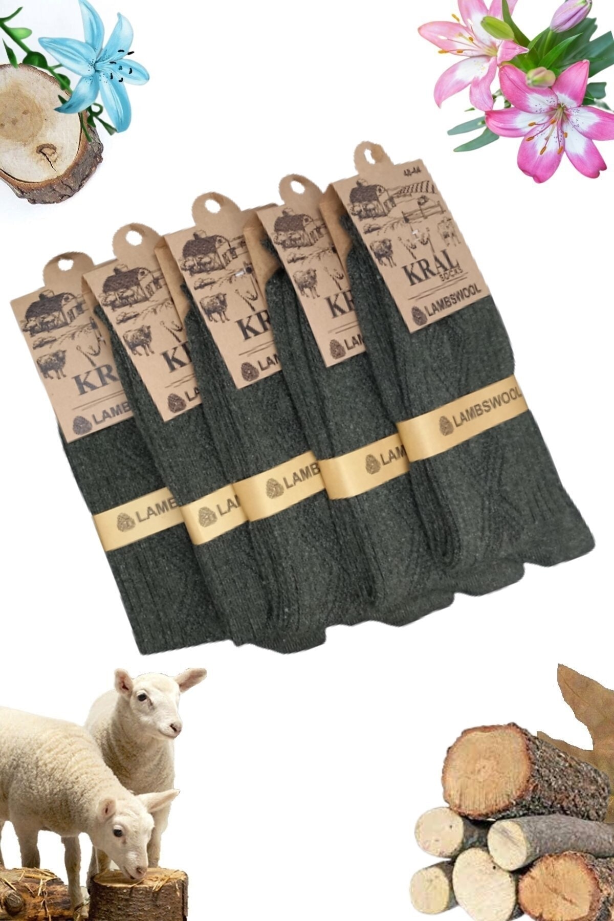 Lüx Kral Erkek Kışlık Termal Etkili (5'Lİ PAKET) Lambswool Kuzu Yün ...