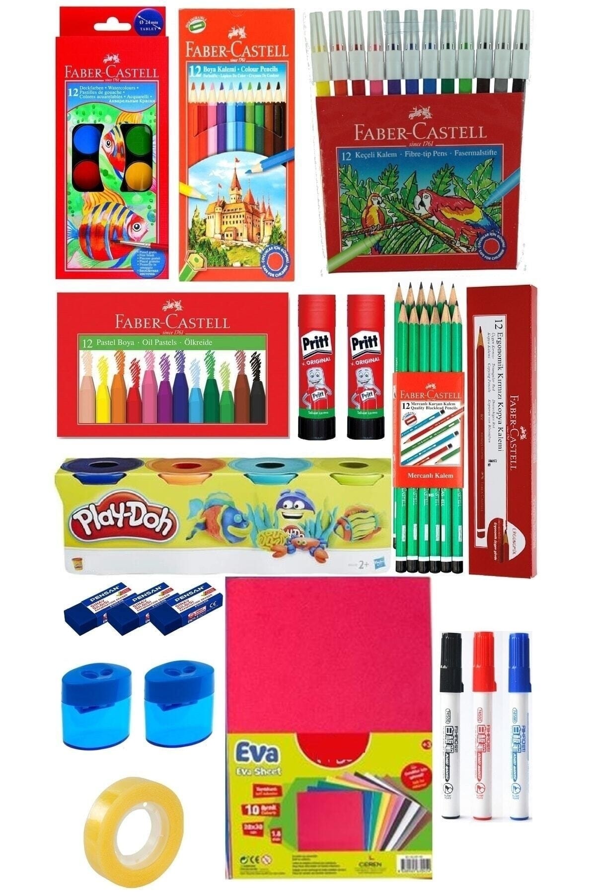 Glanart Faber Kreş Anasınıfı Anaokulu Ilkokul Okul Kırtasiye Seti,kuru ...