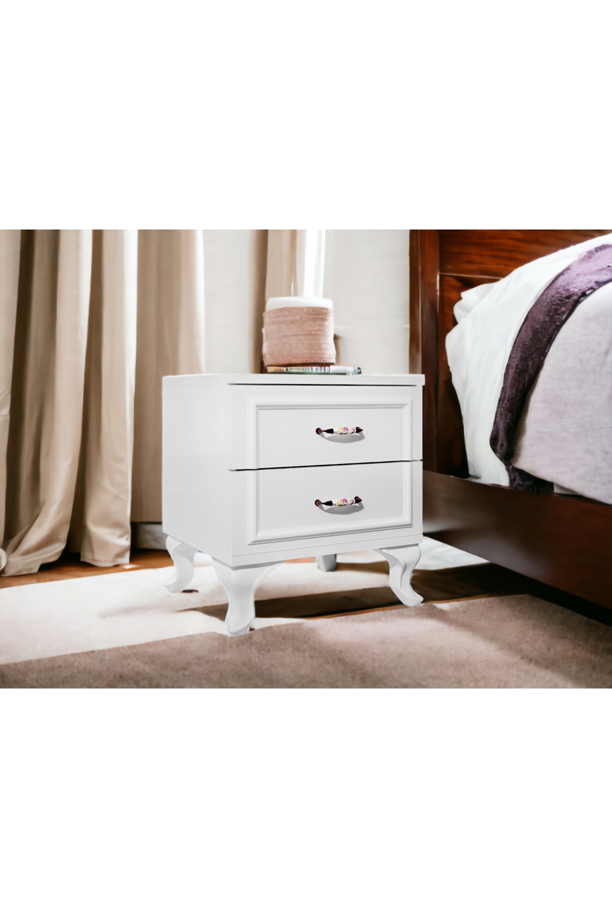 WENCE Kartopu 2 Çekmeceli Country Komodin - Tamamı 1. Kalite MDFLAM ...