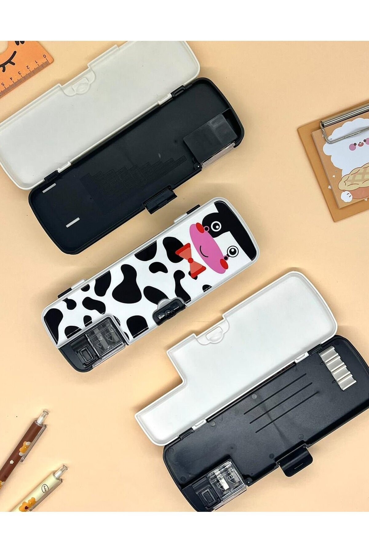 Kağıt Gemi Dükkan Inek Desenli Çift Taraflı Kalem Kutu Fiyatı ...