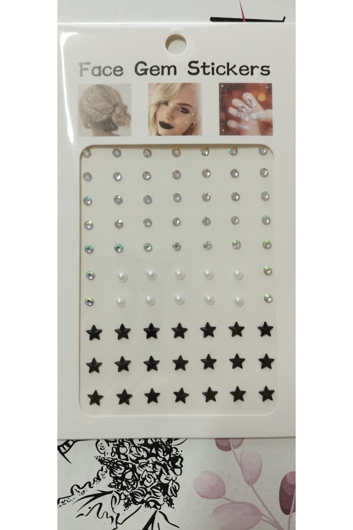 EFLAMEL DESİGN İncili Sticker Kendinden Yapışkanlı Yıldızlı Yüz, Vücut ...