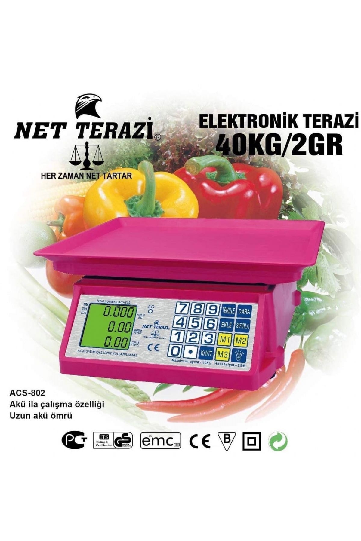NET Terazi Acs-802 40Kg 2Gr Küçük Dijital Elektronik Manav Bakkal ...