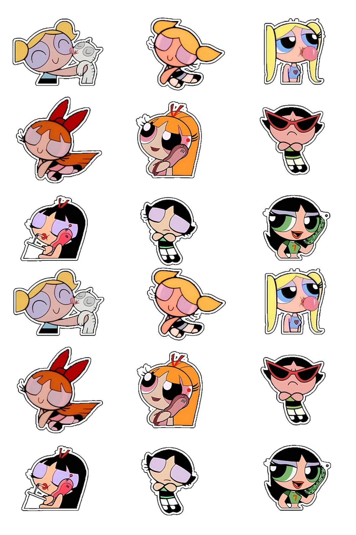 BK Design Powerpuff Girls Sticker Telefon Laptop Notebook Tablet Defter Matara Stiker Etiket ST192