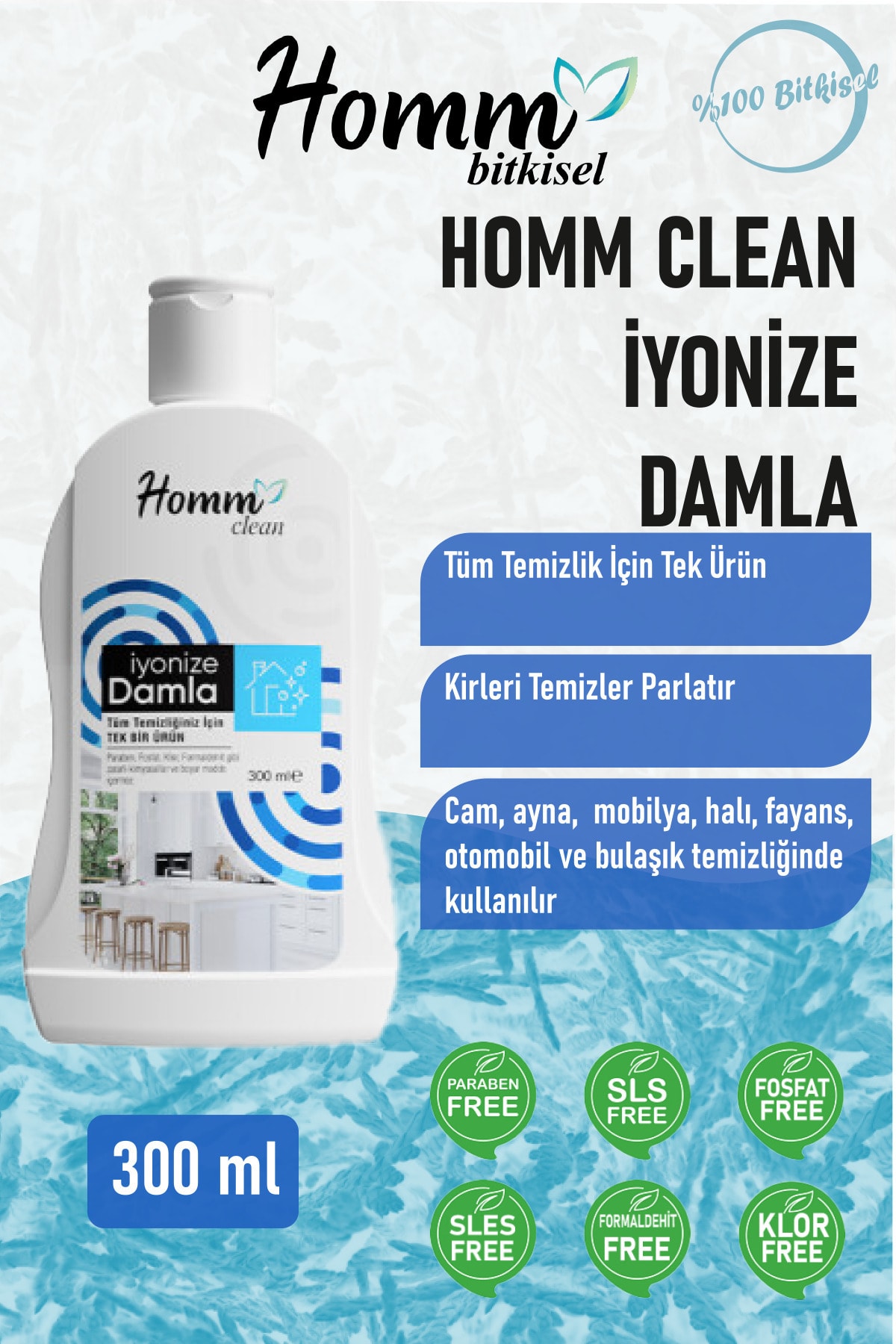 HOMM BİTKİSEL ÜRÜNLER HOMM CLEAN İYONİZE DAMLA 300 ML Fiyatı, Yorumları ...