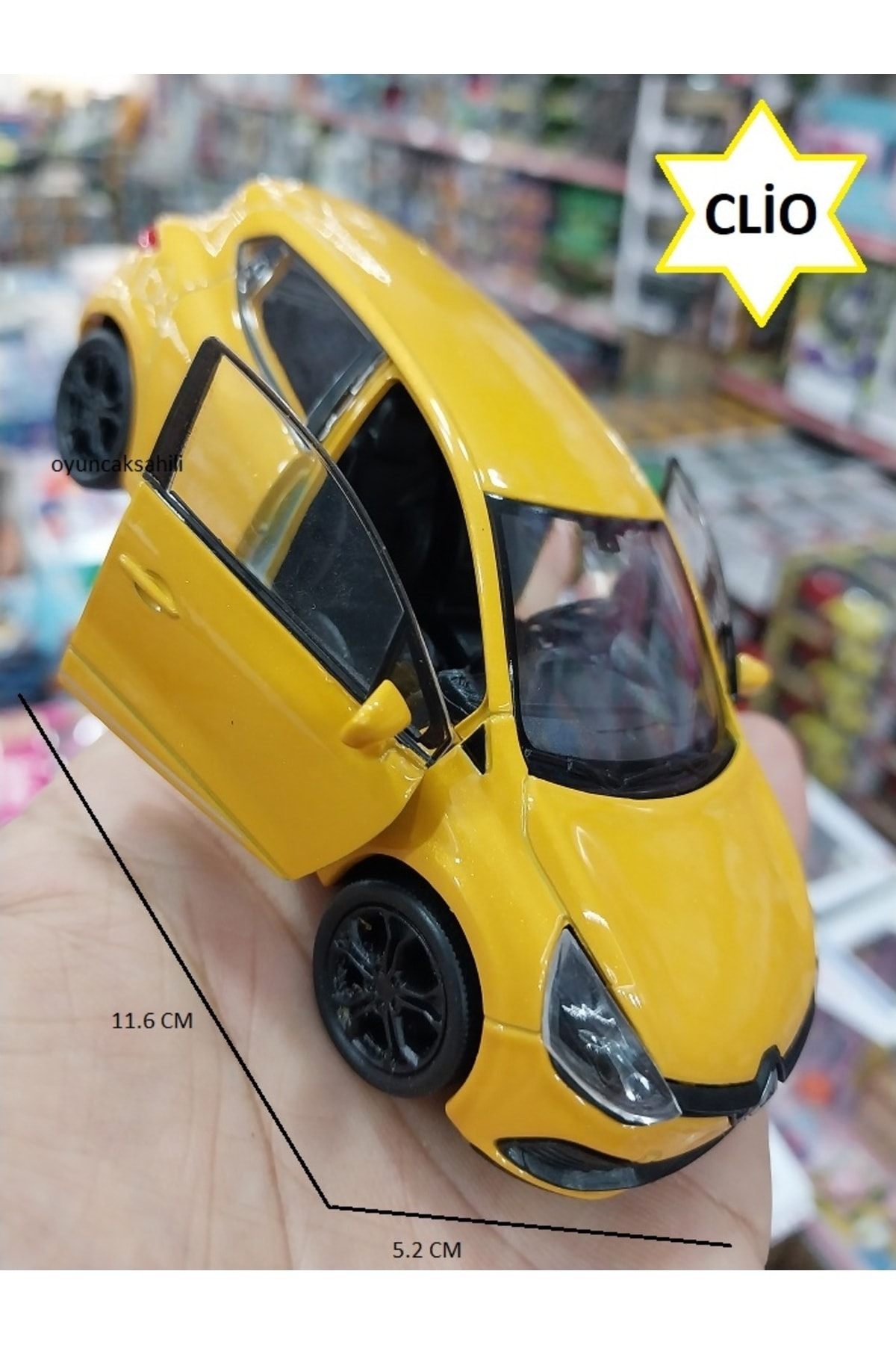 OYUNCAKSAHİLİ Renault Clio Diecast Metal Araba Kapı Acılır Gold Reno ...