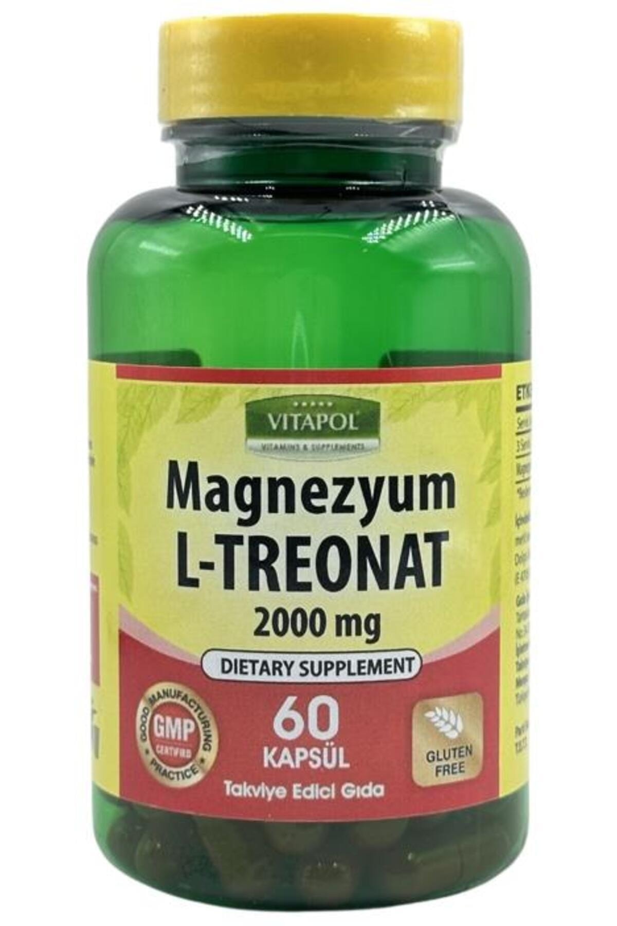 Vitapol Magnezyum L-Treonat 2000 Mg 60 Vegan Kapsül Magnesium L ...