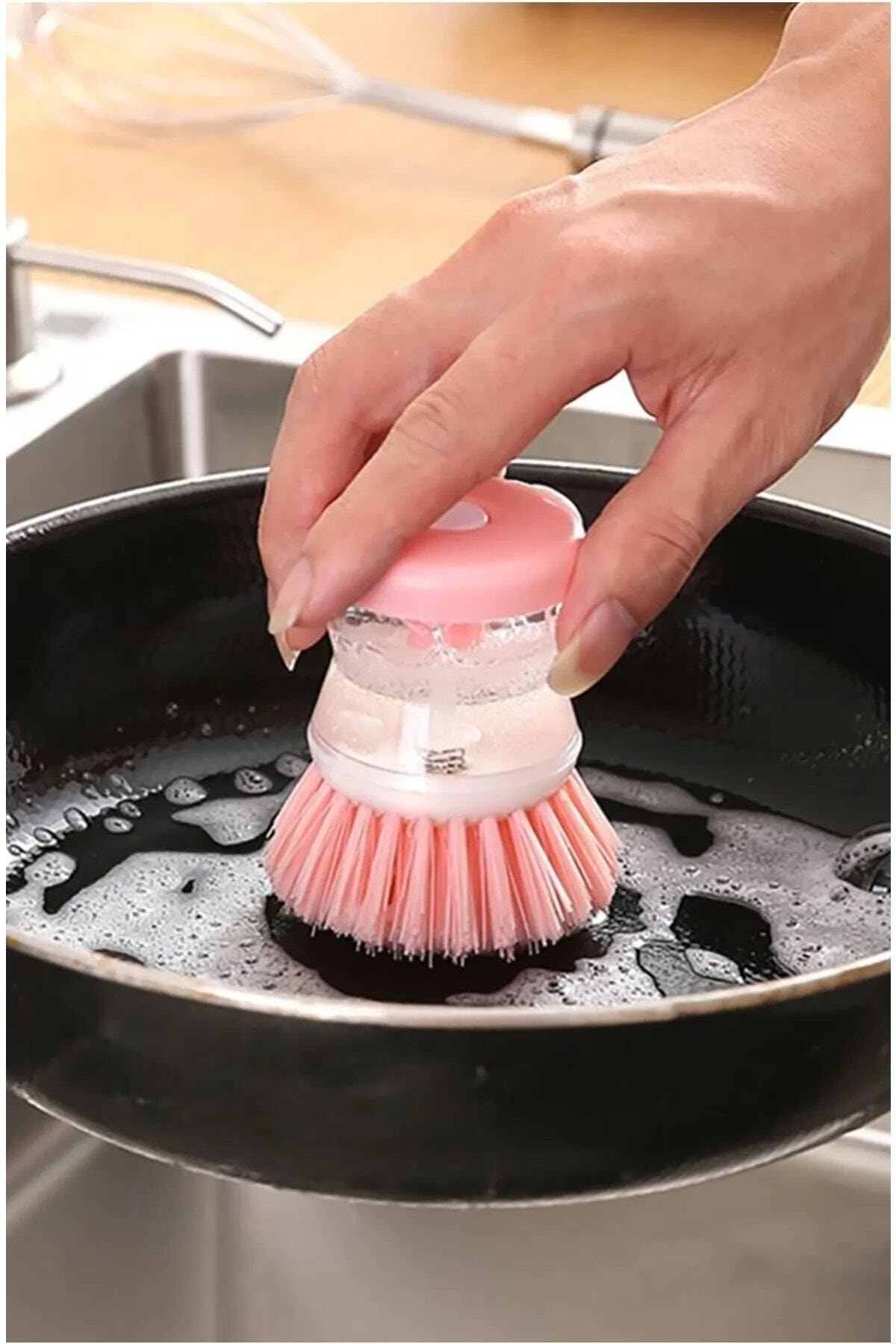 OptaPro 1 Adet Bulaşık Yıkama Fırçası Sıvı Deterjan Hazneli Ocak ...