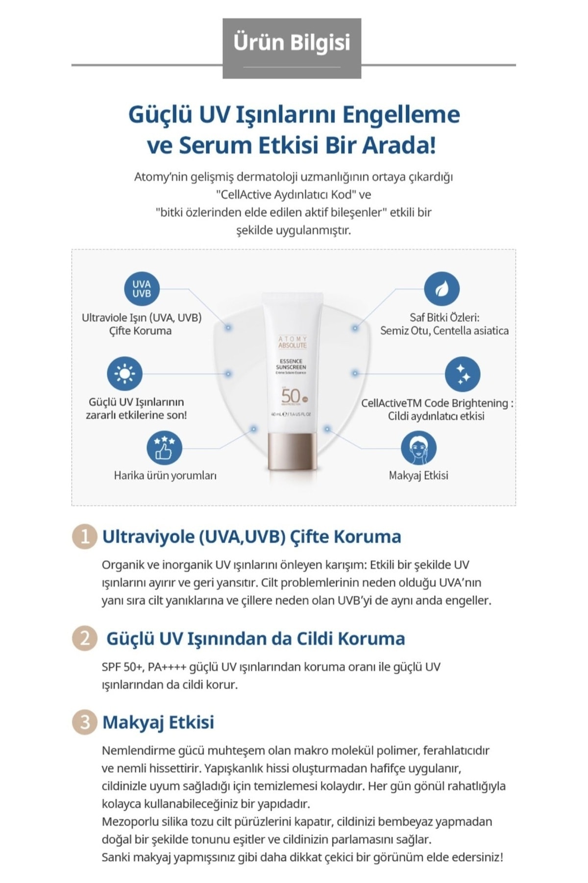 Atomy Absolute Essence UV Güneş Kremi - Fiyatı, Yorumları