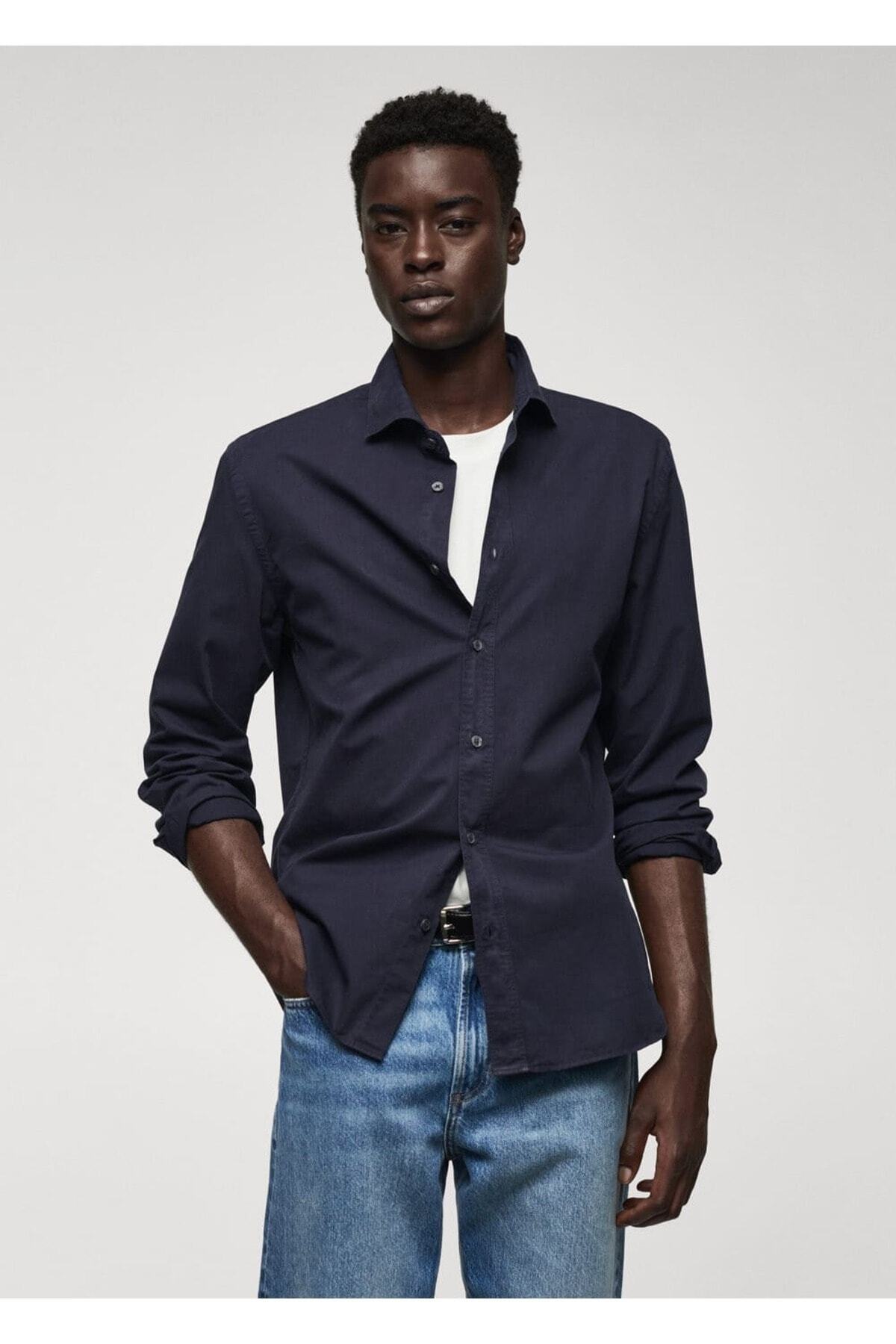 MANGO Man Dar kesimli %100 pamuklu gömlek Fiyatı, Yorumları - Trendyol