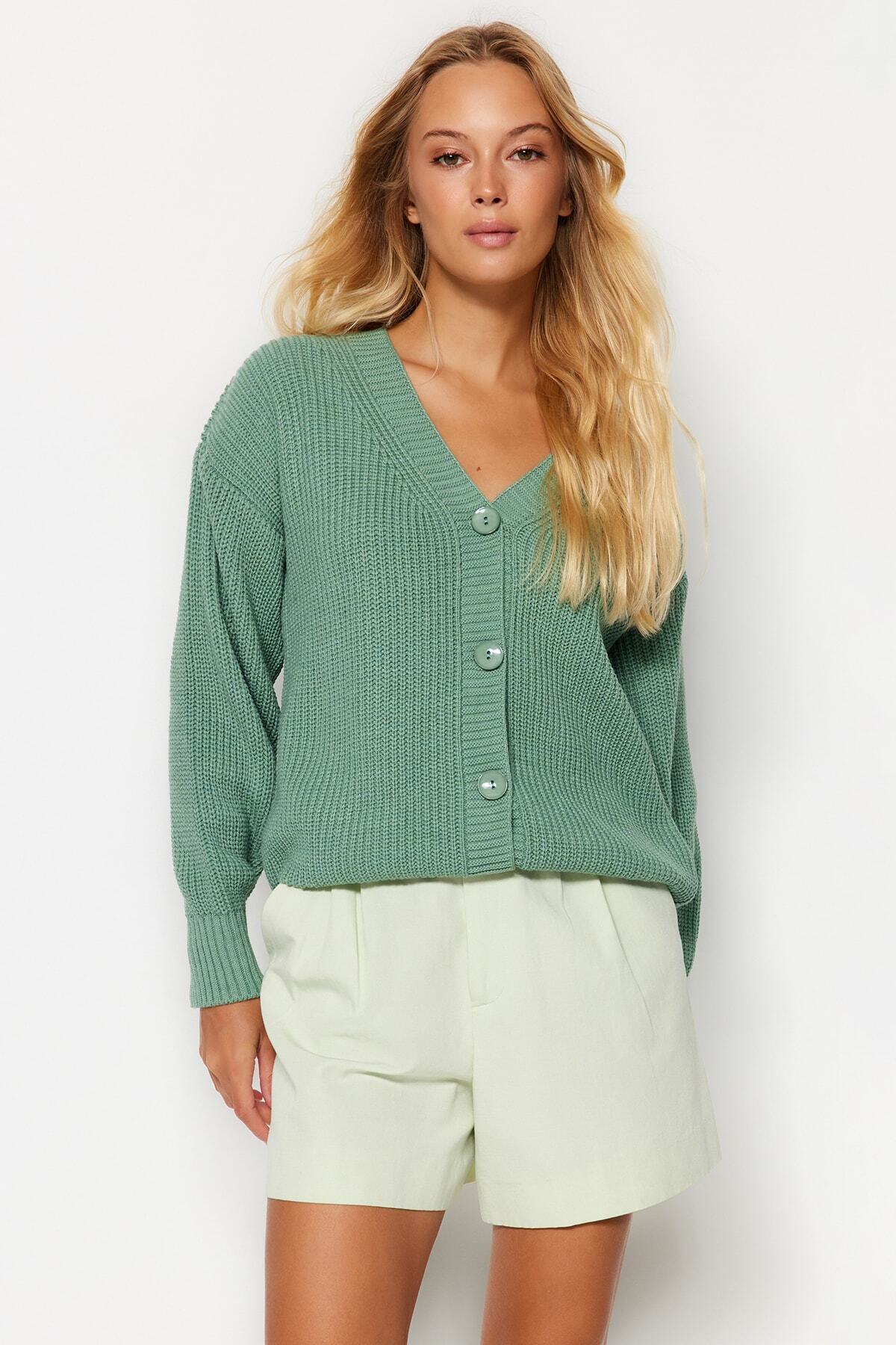 Trendyolmilla Mint Basic V Yaka Triko Hırka TWOAW24HI00383 Fiyatı, Yorumları - Trendyolmilla