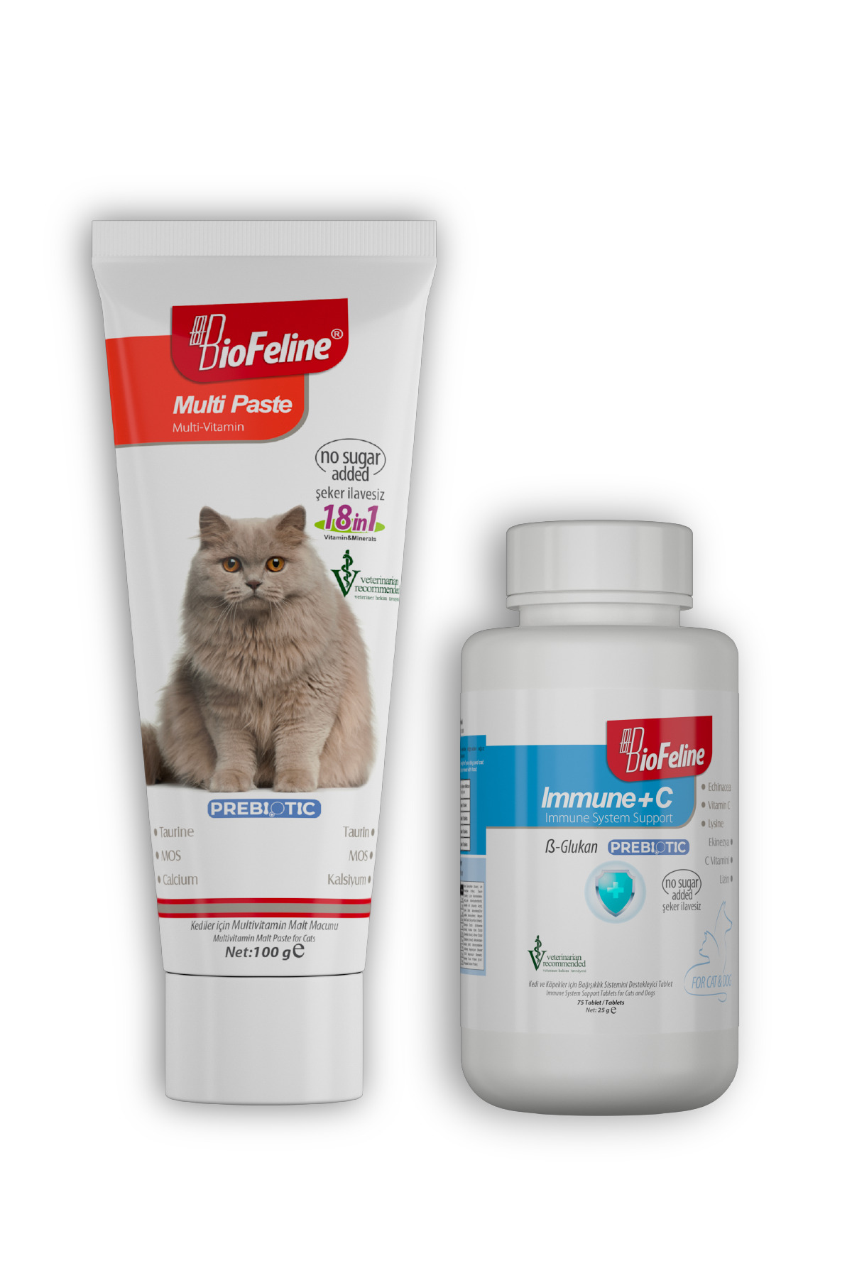 BioFeline Kediler İçin Bağışıklık ve Genel Sağlık Destek Seti: 100g ...