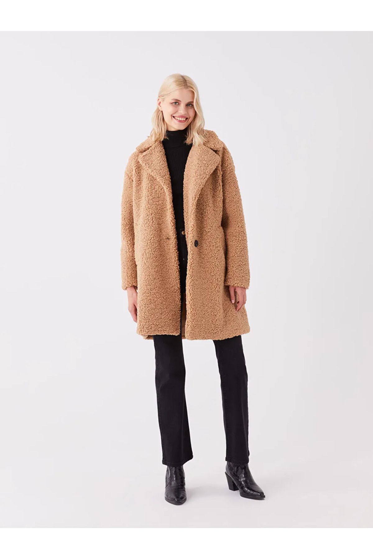 LC Waikiki LCW Casual Jacket Collar Plain Long Sleeve Women's Teddy ... LC Waikiki LCW Casual Jacket Collar Plain Long Sleeve Women's Teddy ...