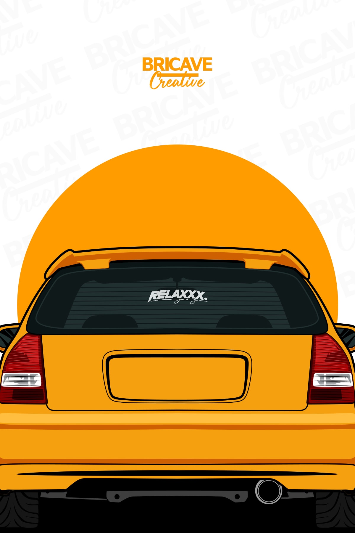 Bricave Relax Gang Yazı JDM Araba-Motosiklet Cam Etiket Sticker 28x7cm ...