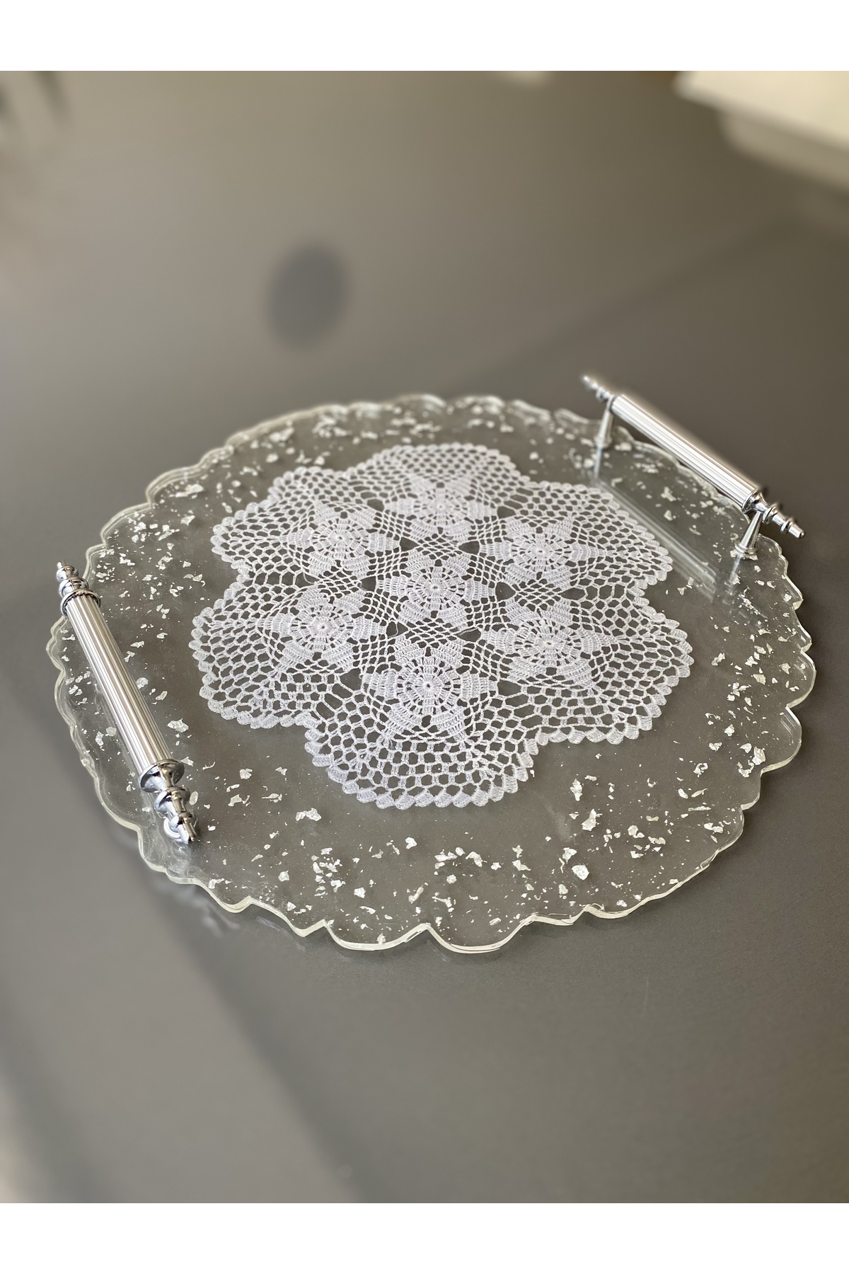 Parla Life Dantel Desenli Yuvarlak Dalgalı Epoksi Tepsi 30x30 cm Fiyatı, Yorumları - Trendyol