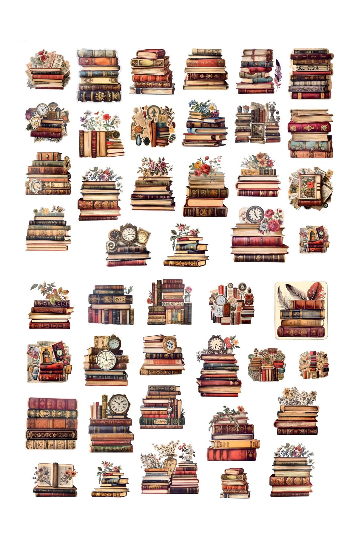 Pink Swan Craft Vintage Retro Kitaplar Etiket Seti, Laptop, Ipad ...