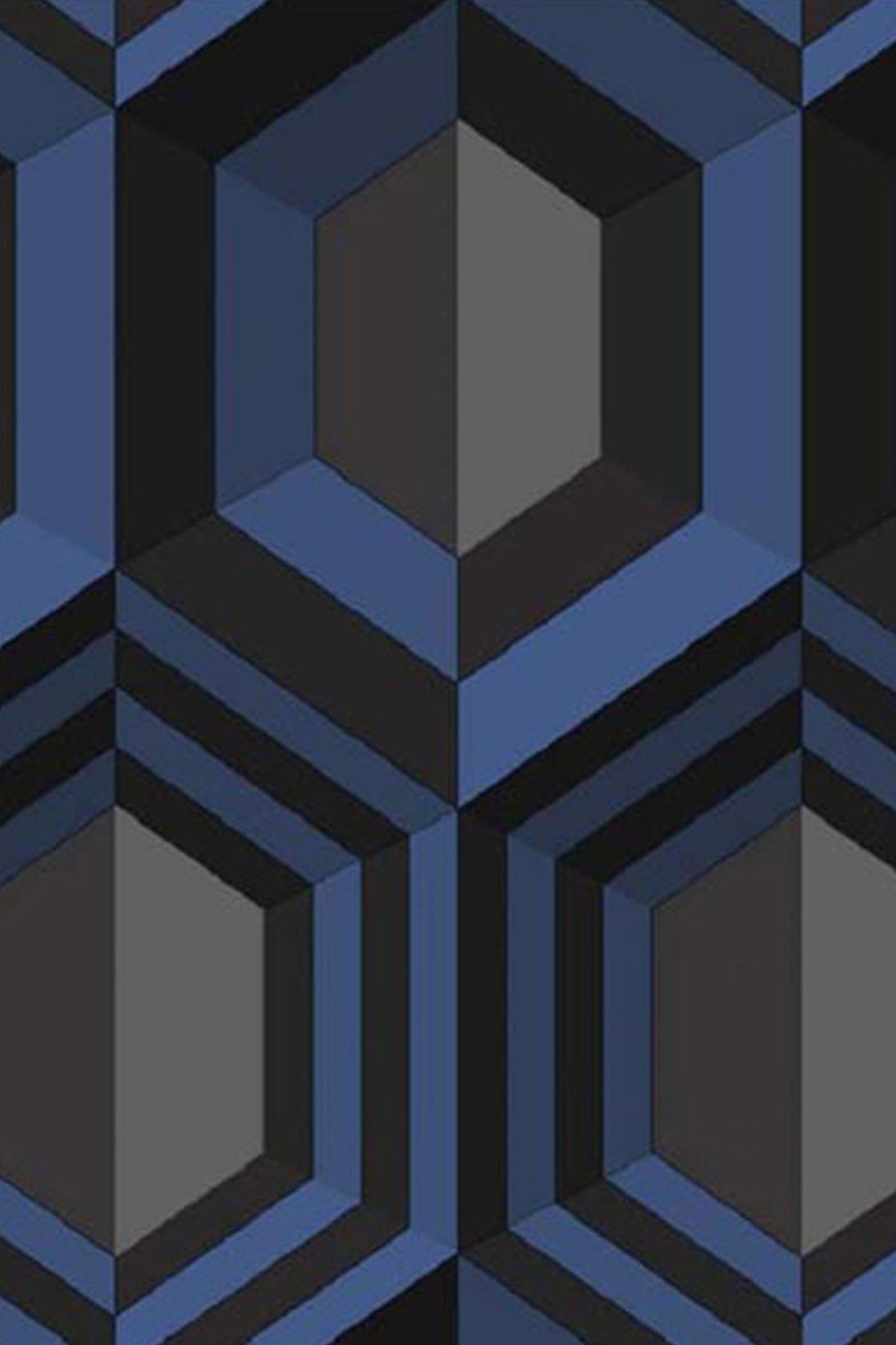 Dekoros 3D Kinetic İthal Duvar Kağıdı, Lacivert Geometrik Desenli J407 ...