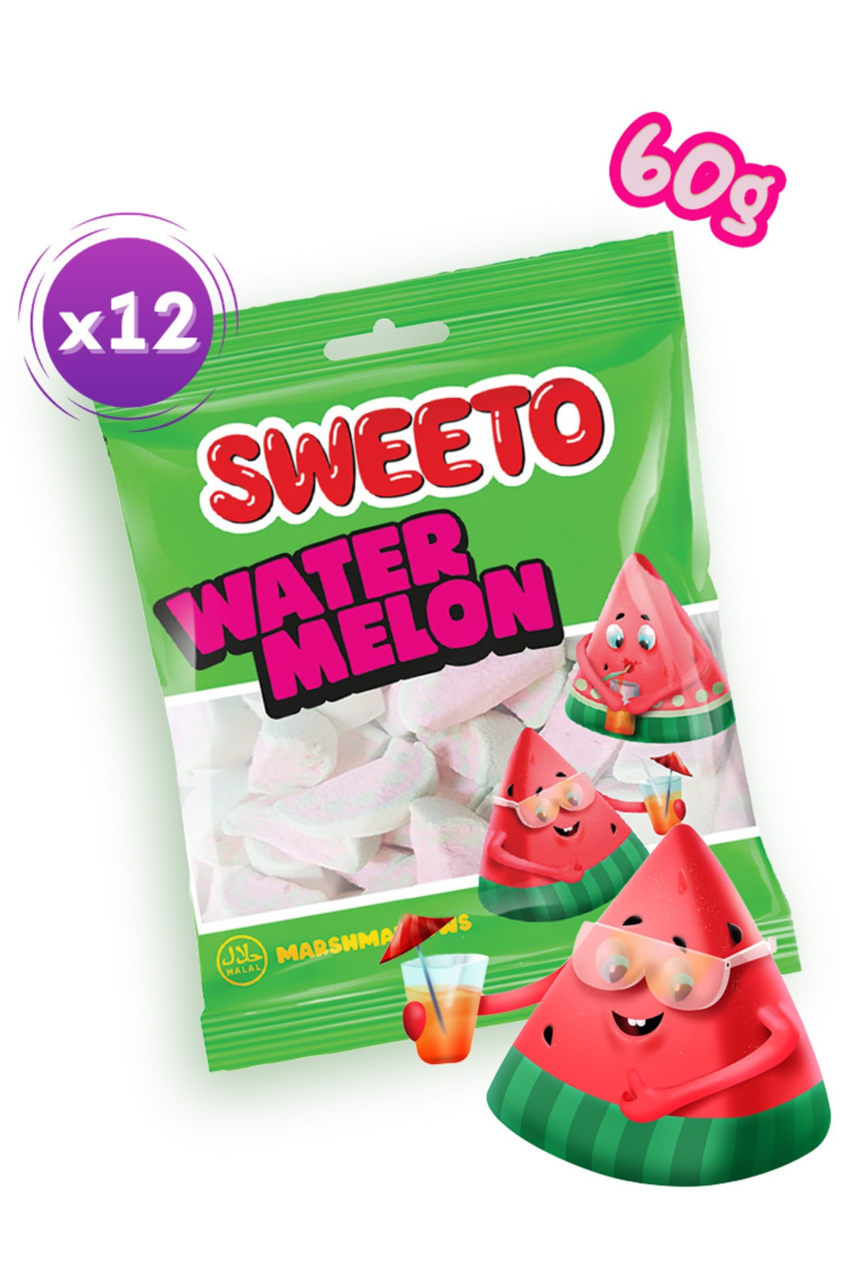 SWEETO Marshmallow Watermelon 60gr x 12 Fiyatı, Yorumları - Trendyol