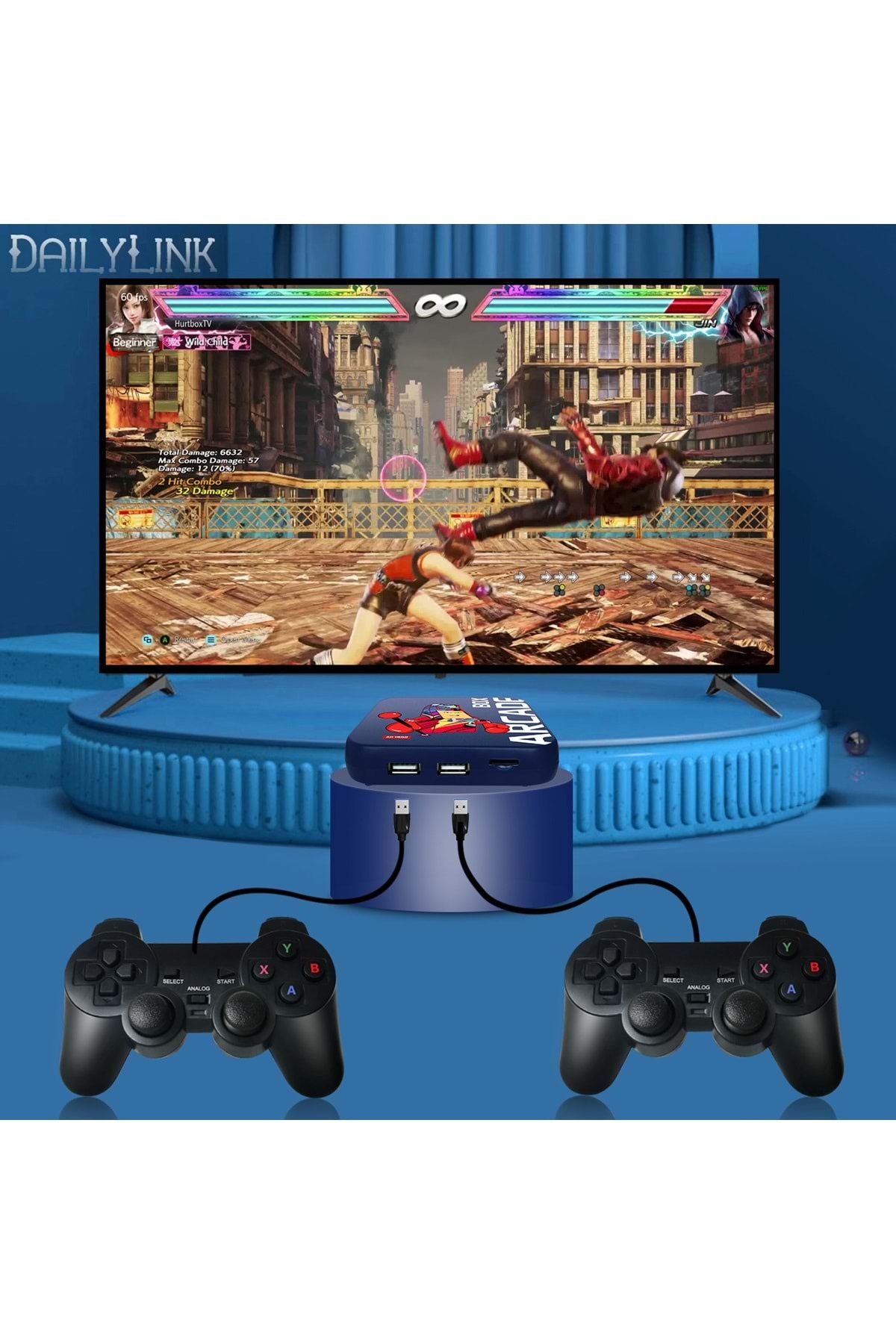 DailyLink PS1/PSP/N64 Retro Arcade Box Video Oyun Konsolu 4K HD Ekran ...